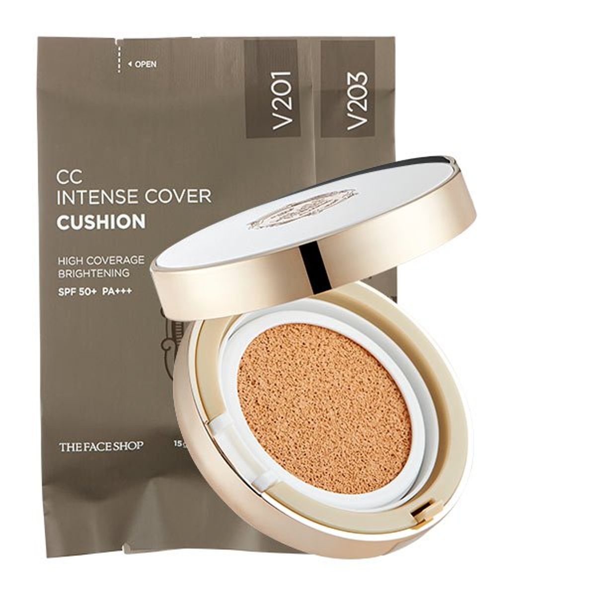 Bộ trang điểm đa năng CC INTENSE COVER CUSHION V203 (Cushion, refill)