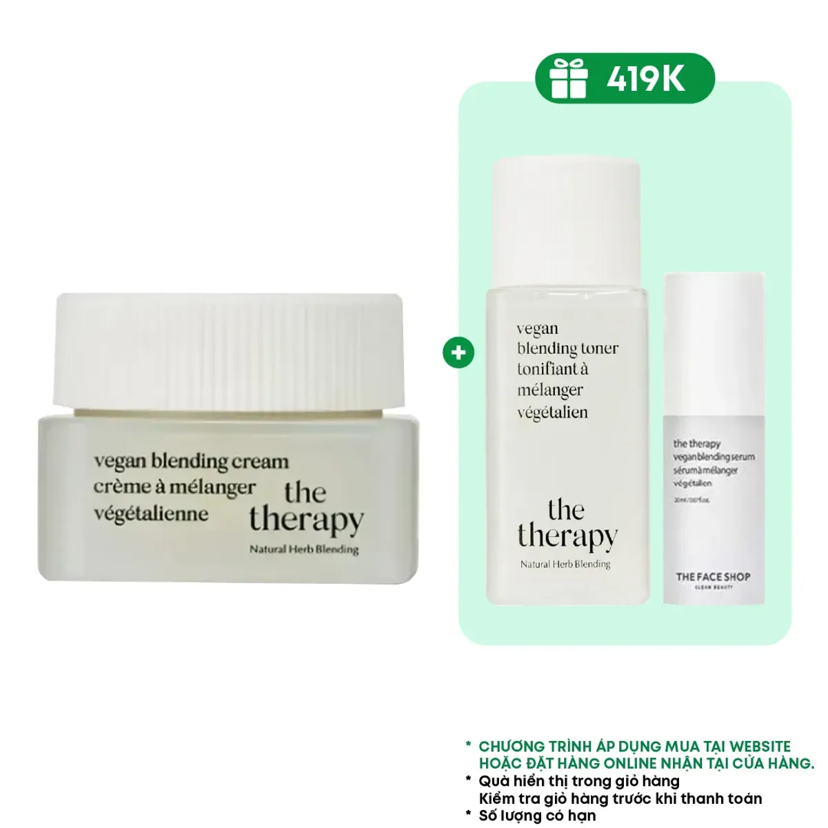 Combo Dưỡng Thuần Chay Chống Lão Hóa THE FACE SHOP (cream 10ml + toner ...