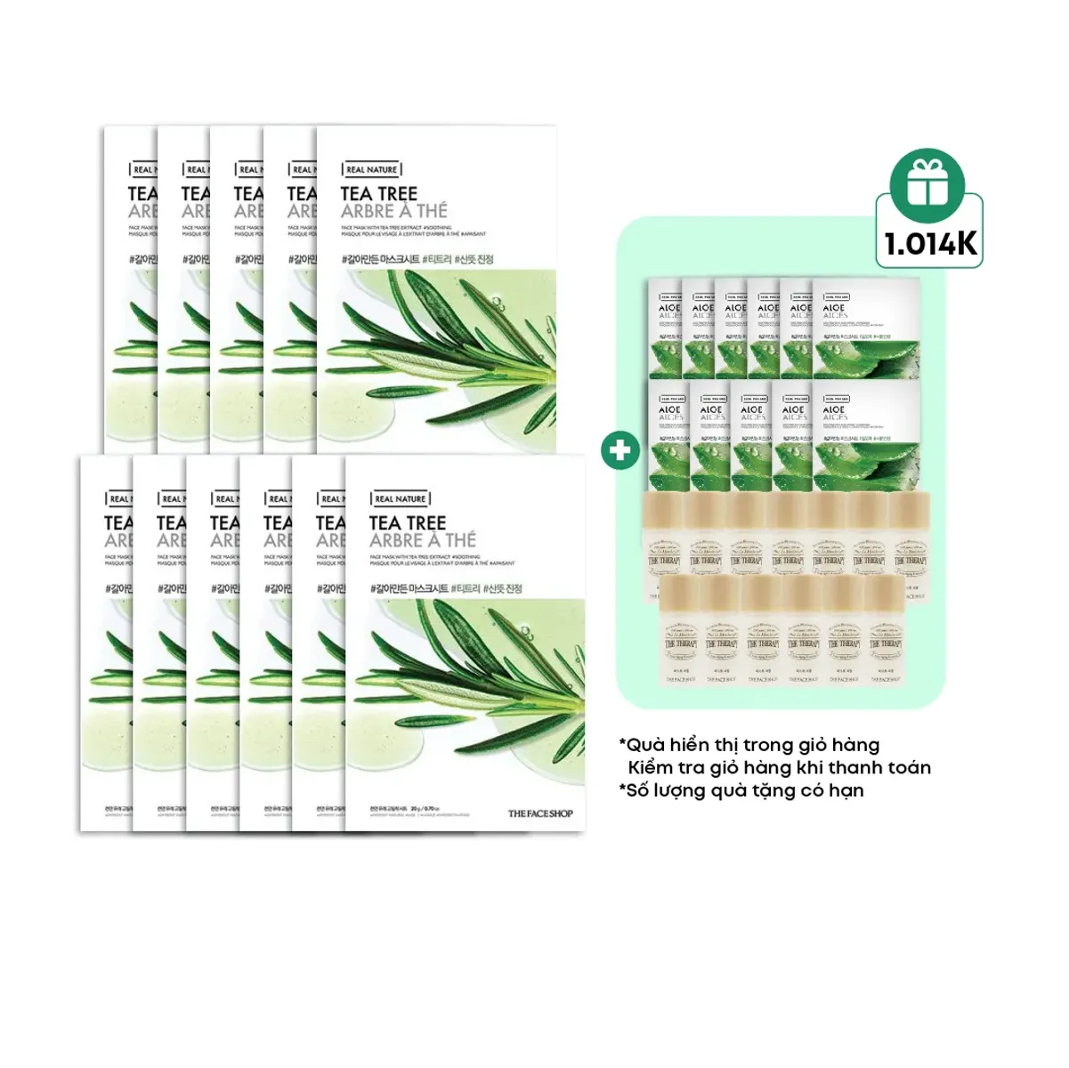 Set 11 Mặt Nạ Real Nature Tea Tree Face Mask
