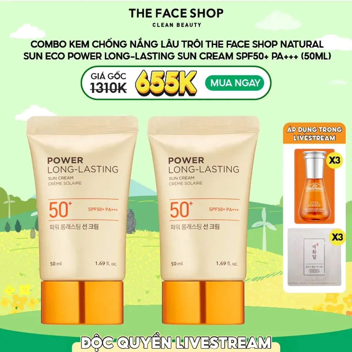 Combo 2 Kem chống nắng đa năng TheFaceShop Natural SunEco Power ...