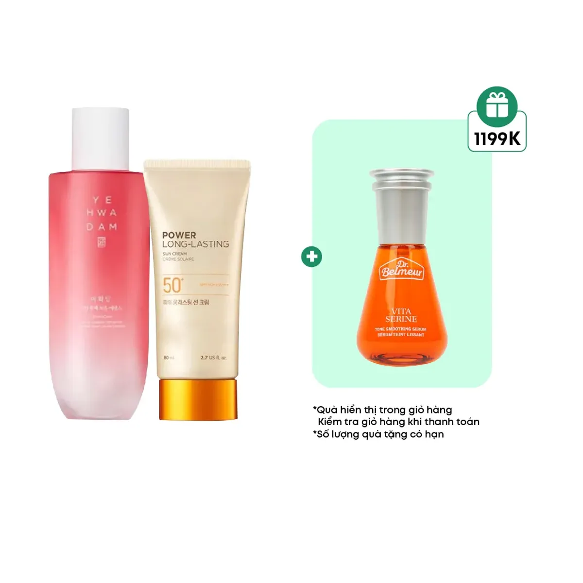 [Mua 2 Tặng 1] Combo Tinh Chất Dưỡng Yehwadam Young Camellia 180ml + Kem Chống Nắng 80ml Tặng ...