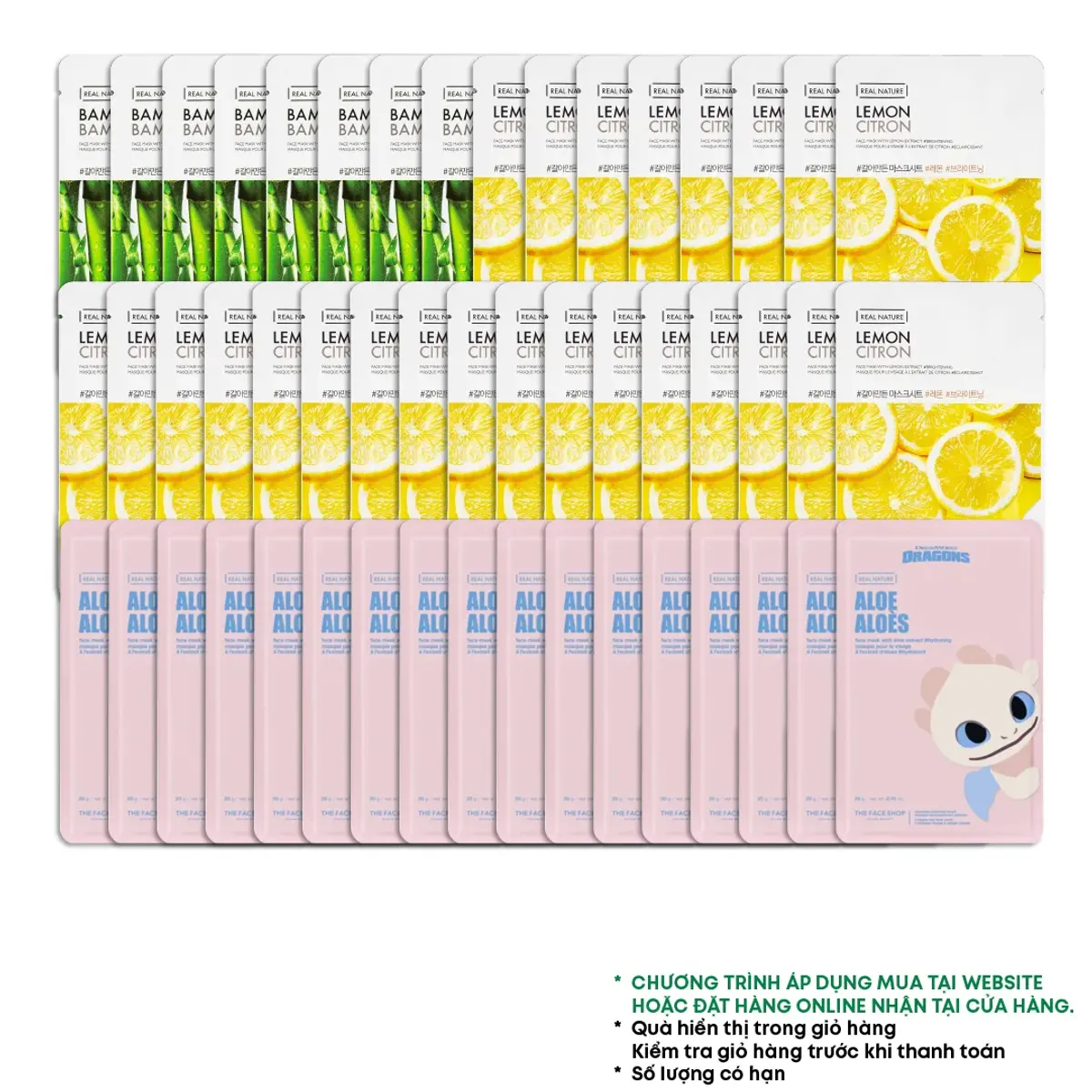 [Mua 17 tặng 33] [Phiên Bản Dragon] Mặt Nạ Real Nature THE FACE SHOP ...