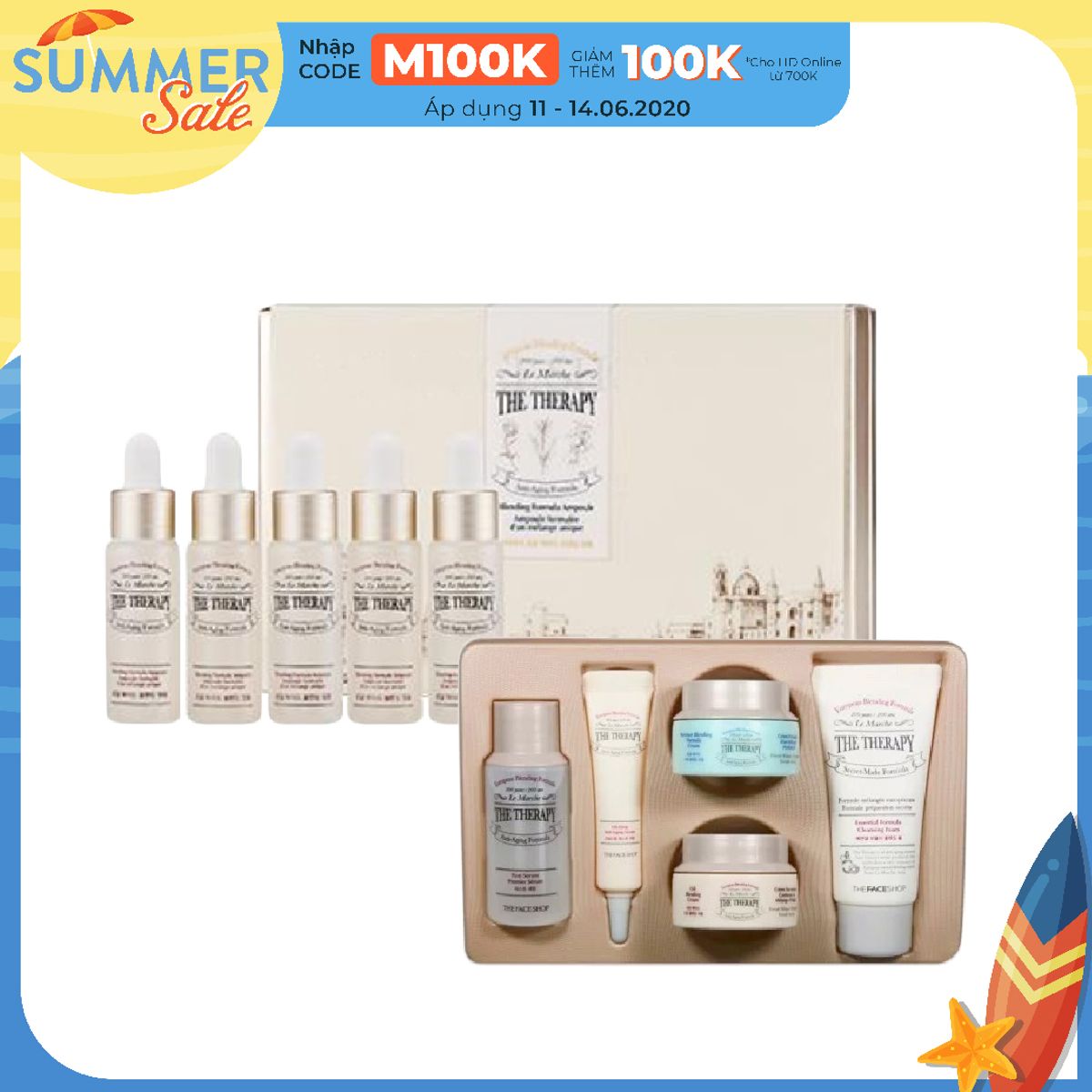 Bộ Sản Phẩm Tinh Chất Chống Lão Hóa THE THERAPY BLENDING FORMULA AMPOULE (7ml x 5ea)