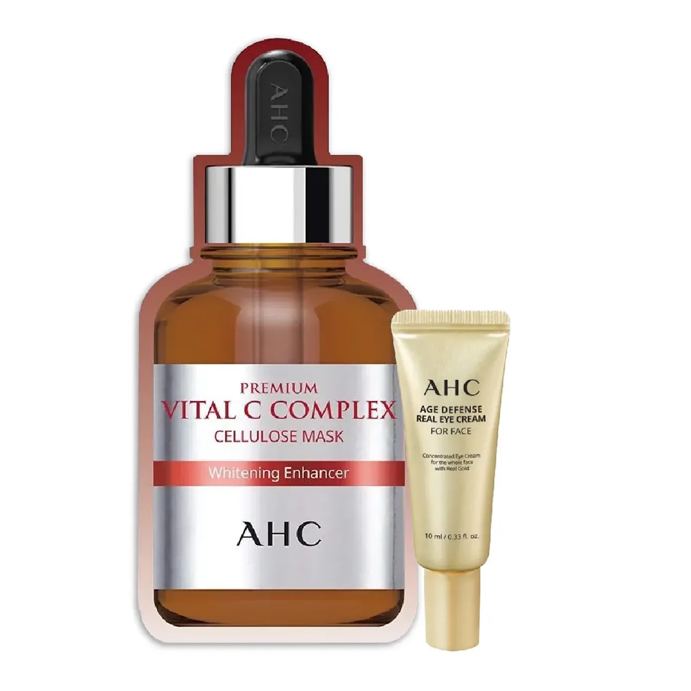 Combo Mặt Nạ Giấy Làm Sáng AHC Vital C & Kem Dưỡng Mắt AHC 10ml