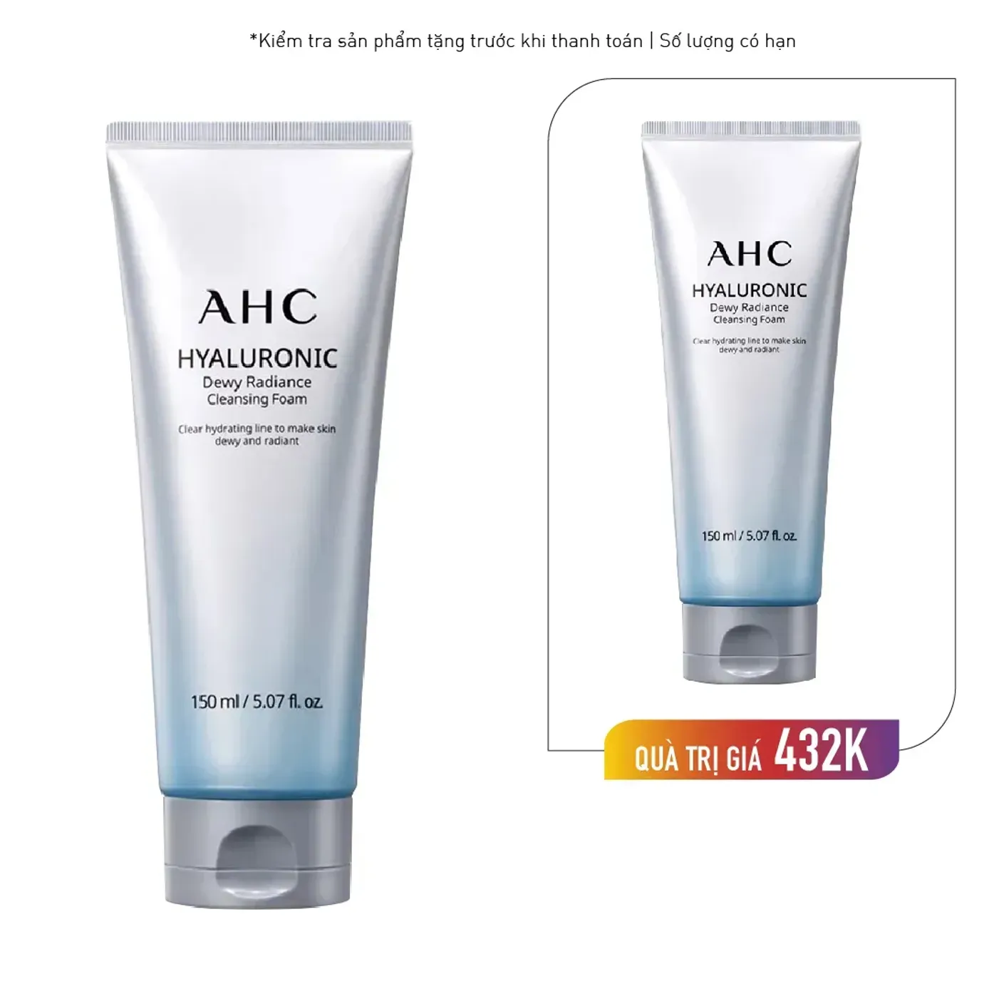 Combo 2 Sữa Rửa Mặt AHC Hyaluronic Dewy 150Ml