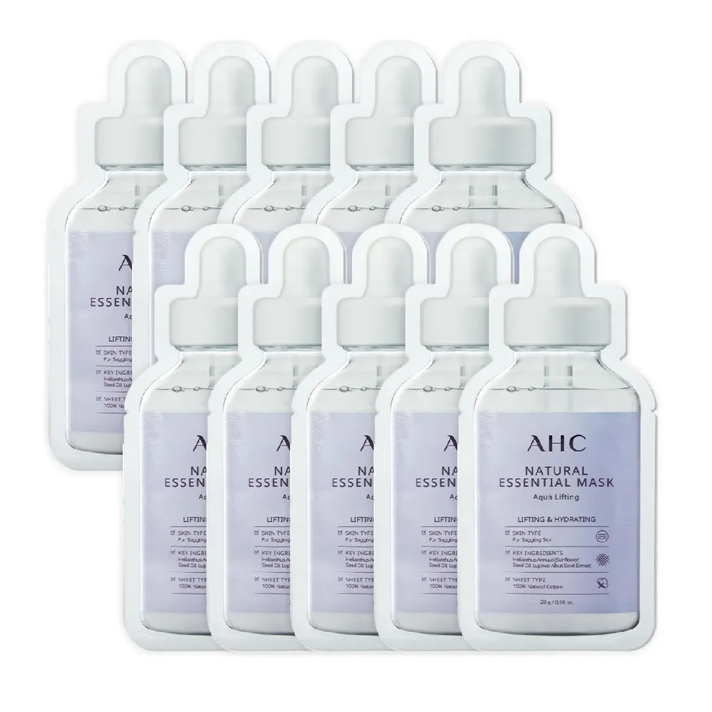 Combo 10 Mặt Nạ AHC Natural Essential Aqua Lifting