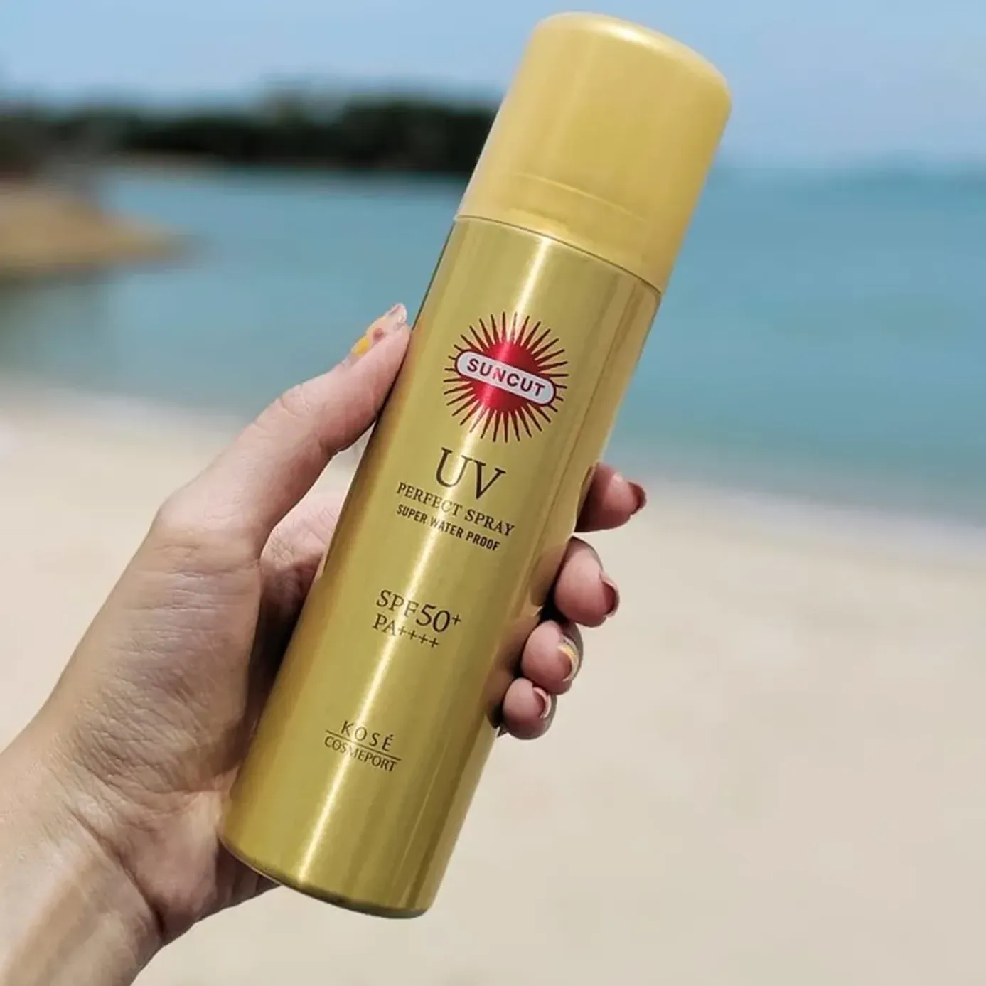 Xịt Chống Nắng Chống Nước Kosé Cosmeport Suncut UV Perfect Spray Super Water Proof 60g