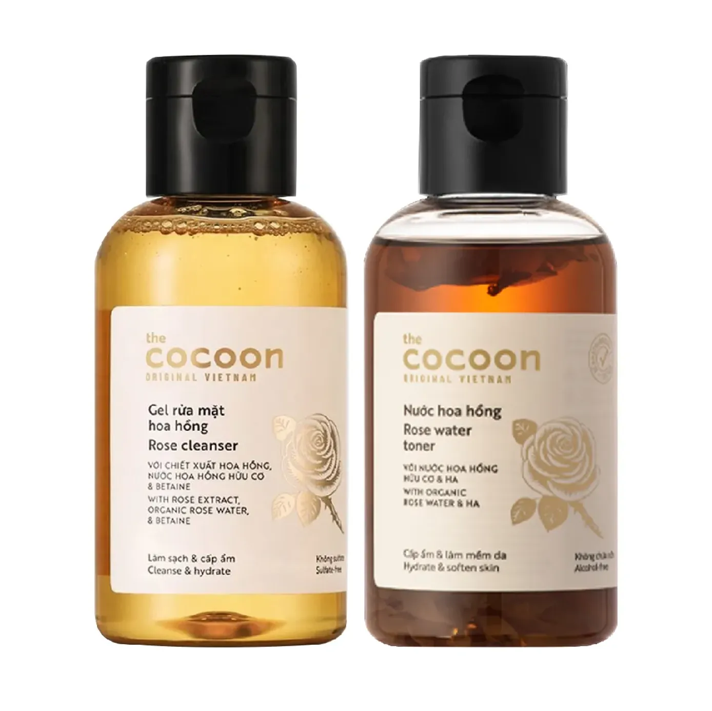 Combo Làm Sạch Da Cocoon Rose (1 gel rửa mặt 140ml, 1 toner 140ml)