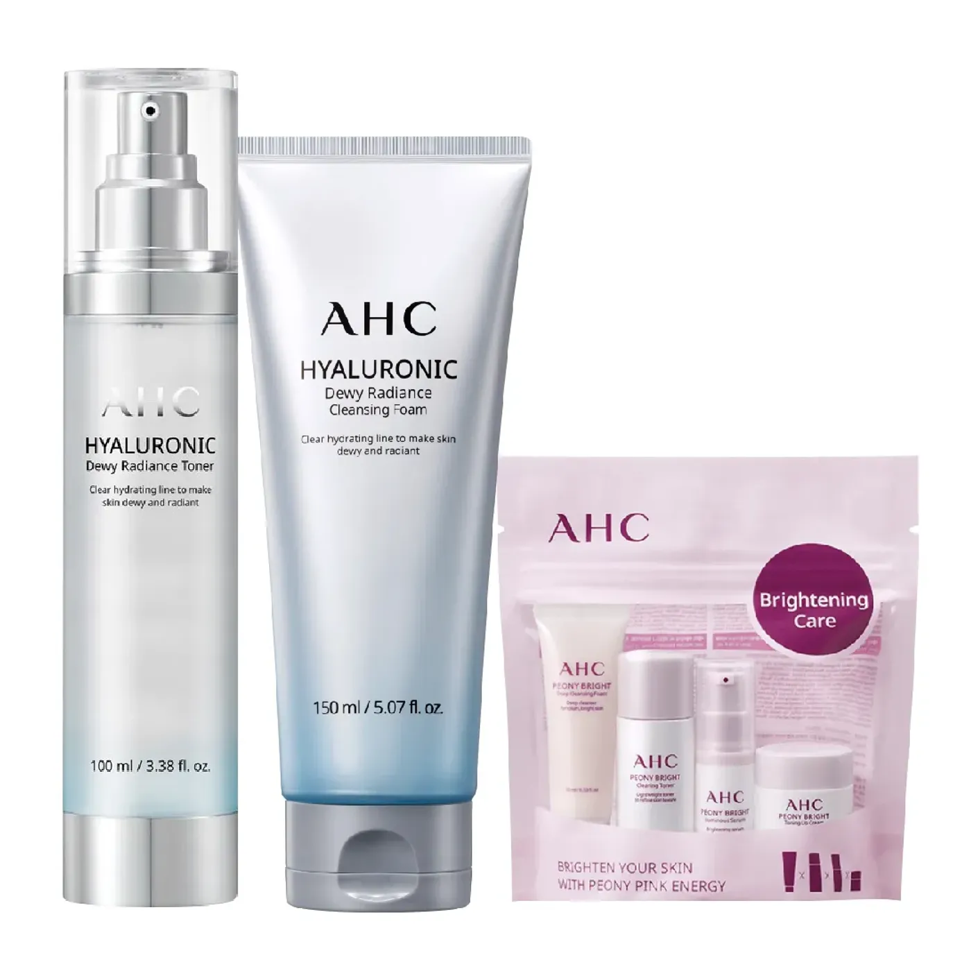 Combo Sữa Rửa Mặt Và Nước Cân Bằng Ahc Hyaluronic Dewy Radiance (1 Sữa Rửa Mặt 150Ml + 1 Toner ...