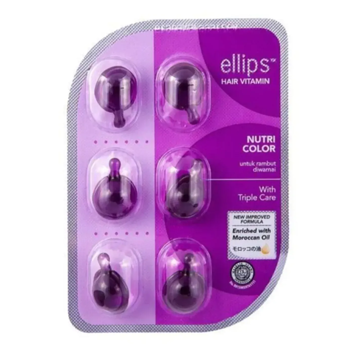 Serum Dưỡng Tóc Uốn Nhuộm Ellips Hair Vitamin Nutri Color With Triple Care 6Ml (Vỉ 6 Viên)