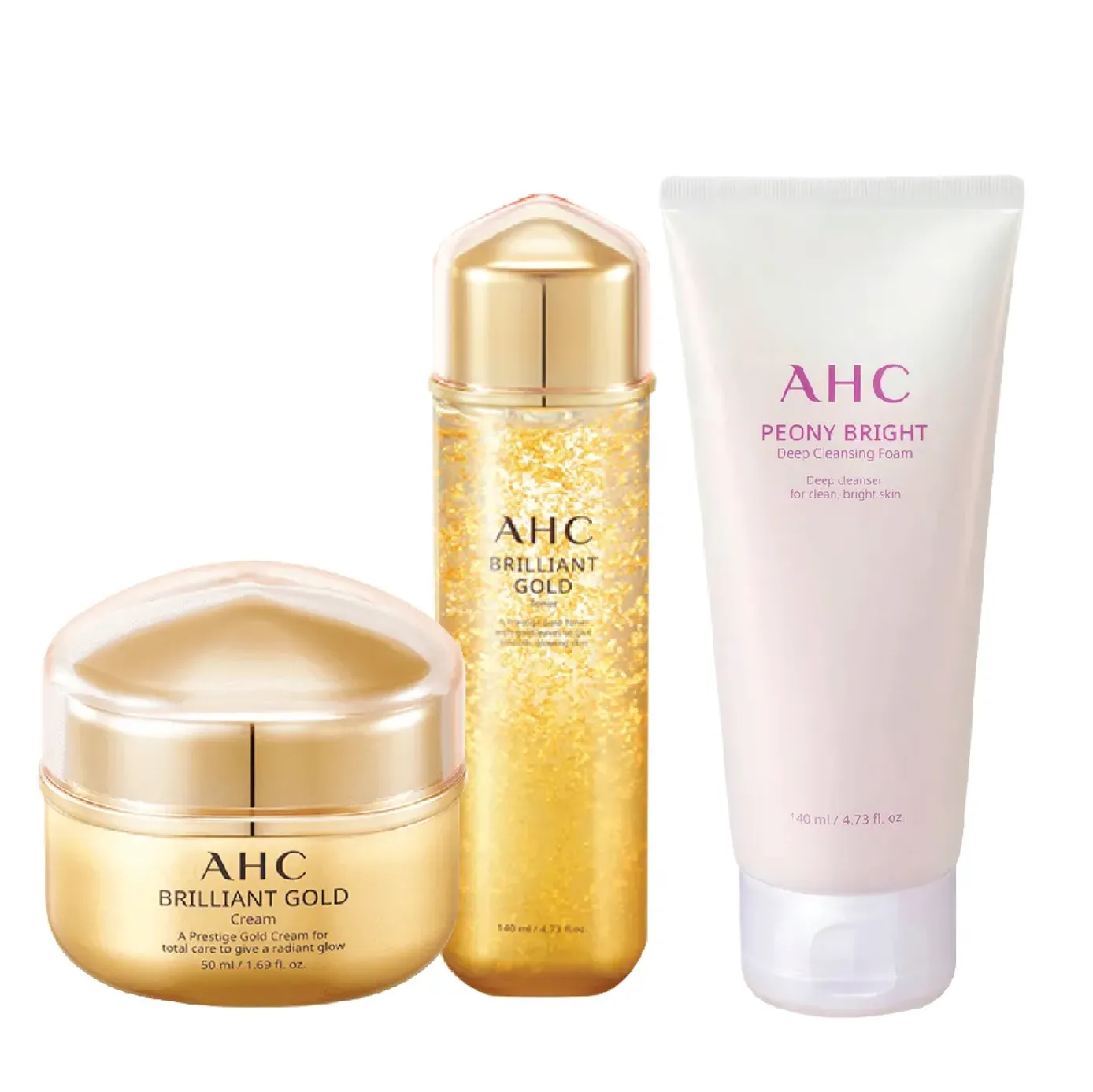 Combo Chống Lão Hóa Chuyên Sâu 24K Ahc Brilliant Gold (Nước Cân Bằng 140Ml & Kem Dưỡng 50Ml ...