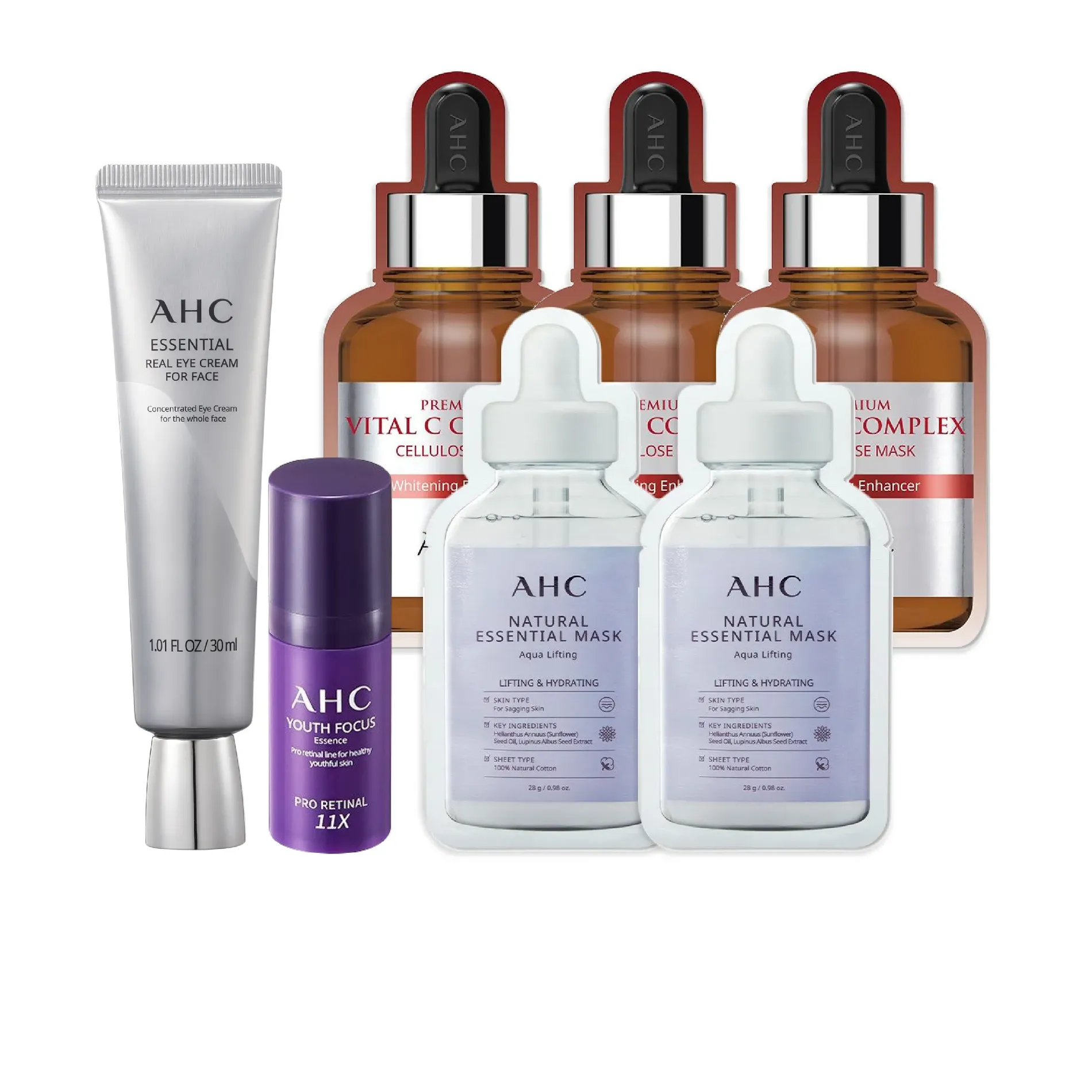 Combo Kem Dưỡng Mắt Trẻ Hóa Da AHC Essential 30Ml