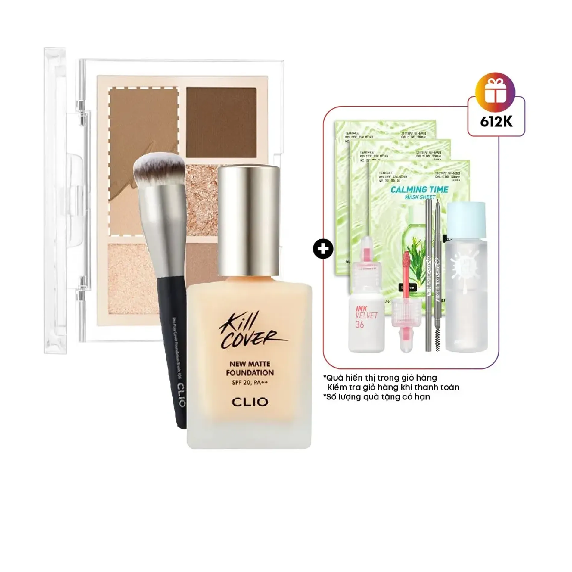 Combo Kem Nền Clio New Matte Foundation (màu 03 Linen) & Bảng Màu Mắt ...
