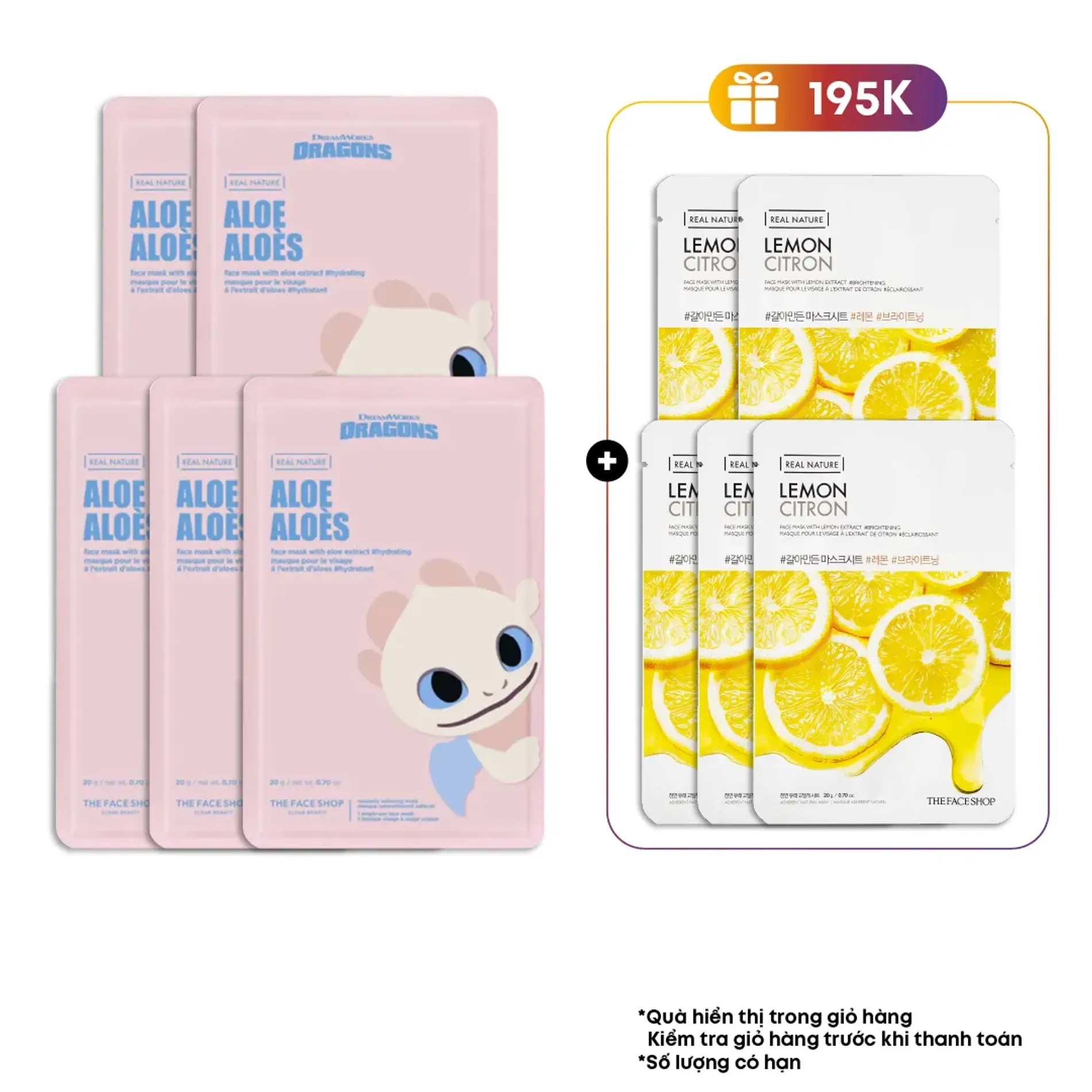 [Phiên Bản Dragon] 5 Mặt Nạ Nha Đam Cấp Ẩm THE FACE SHOP Real Nature ...