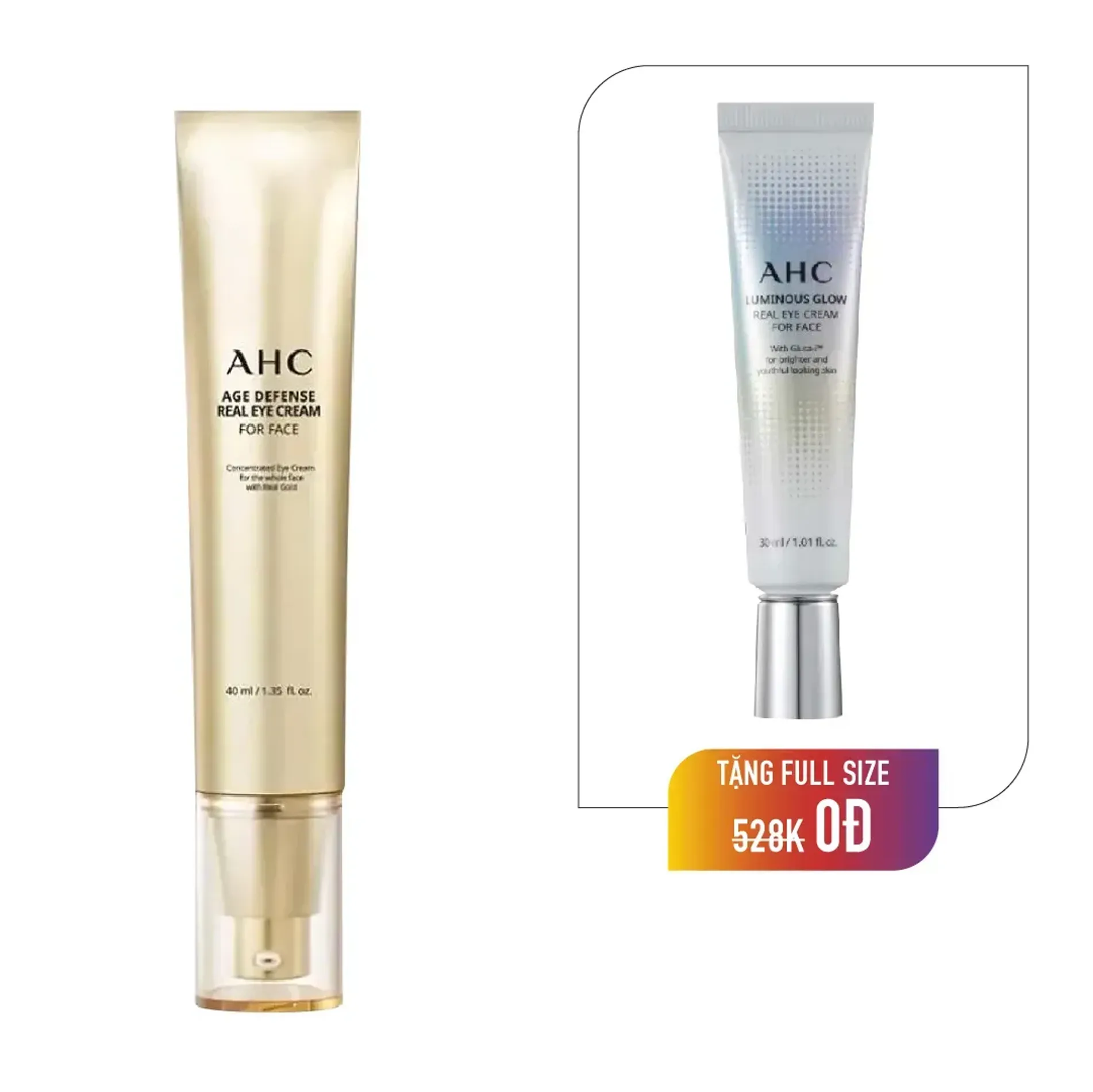 (Fs) Combo 2 Kem Mắt Trẻ Hóa Ahc (Defense Real Eye Cream 40Ml + Luminous Glow 30Ml)