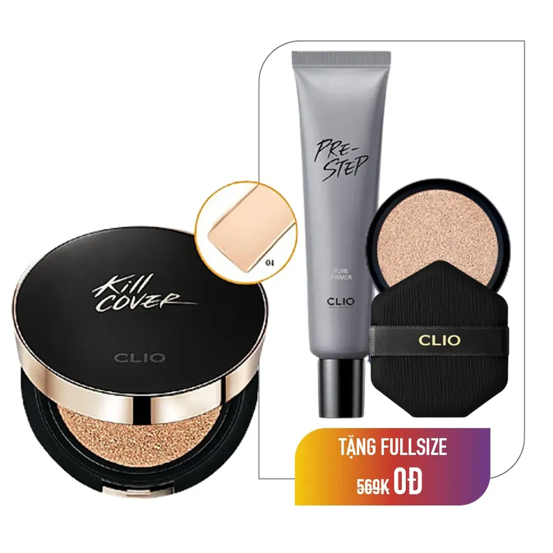 [Flash Sale 4H] Mua Phấn Nước Kiềm Dầu Clio Kill Cover Fixer 04 Ginger Tặng Lõi Refill + Kem Lót ...