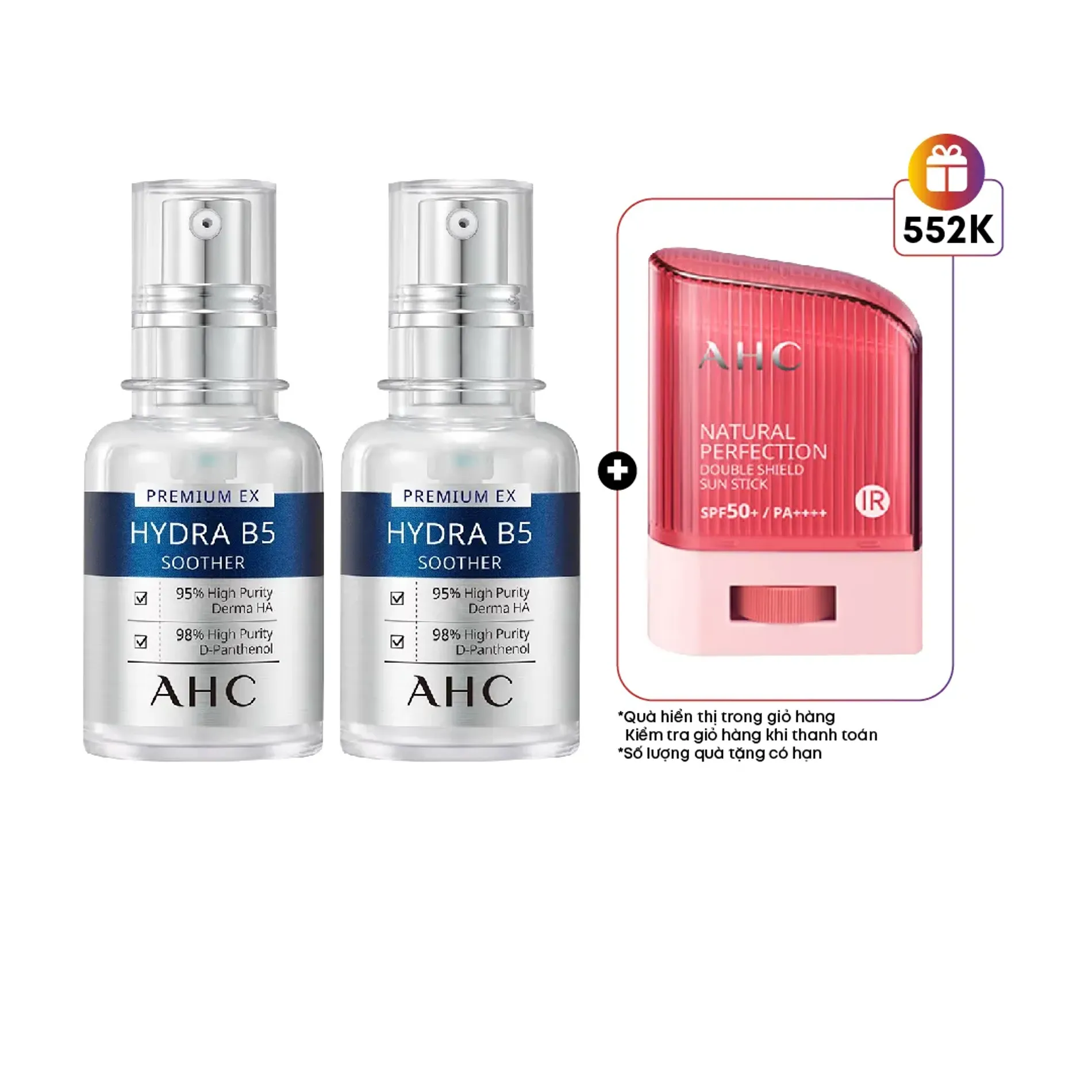 Set 2 Tinh Chất Cấp Nước, Làm Dịu Da AHC Premium Ex Hydra B5 Soother 30Mlx2