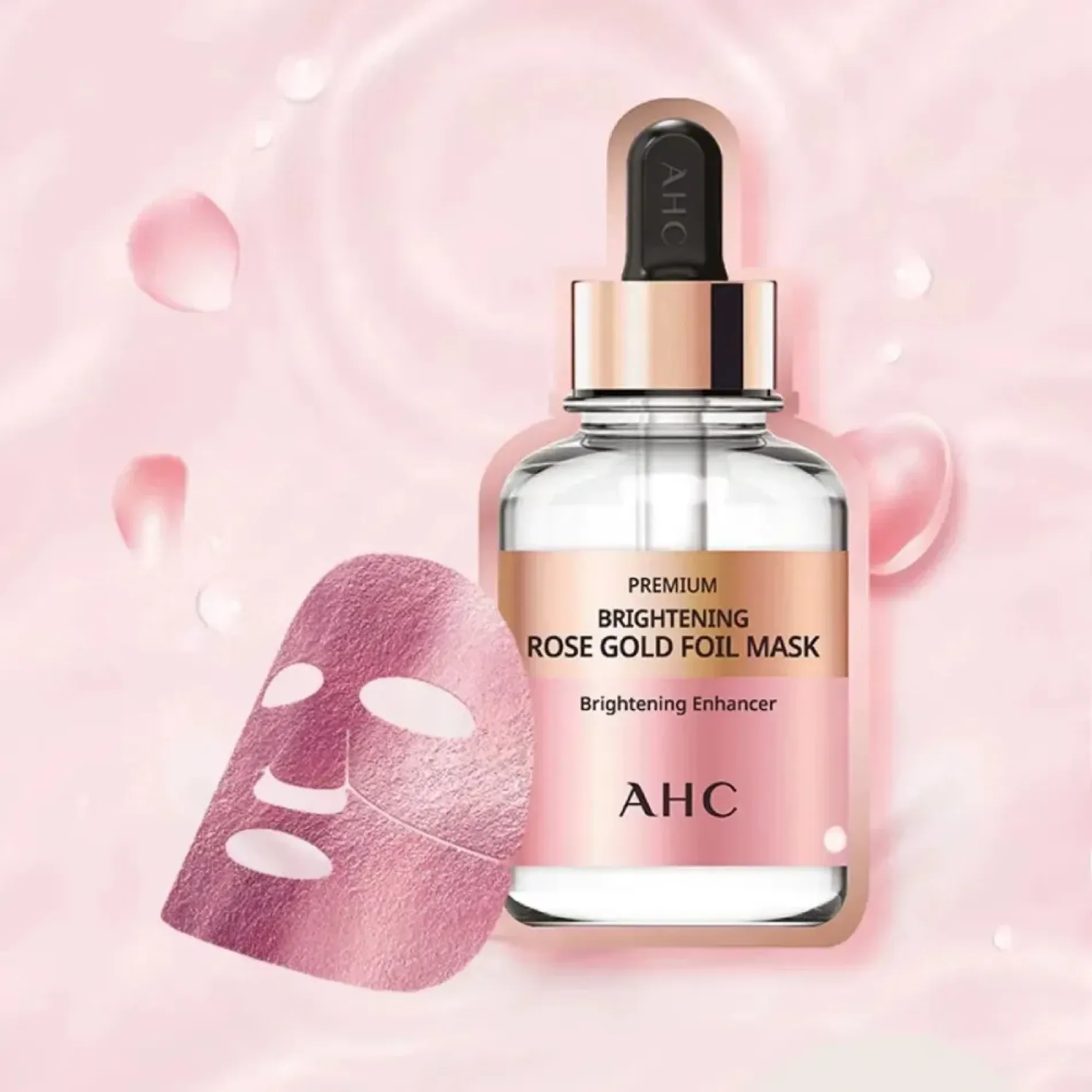 Set 3 Mặt Nạ Vàng AHC Dưỡng Sáng Da Premium Brightening Rose Gold Foil