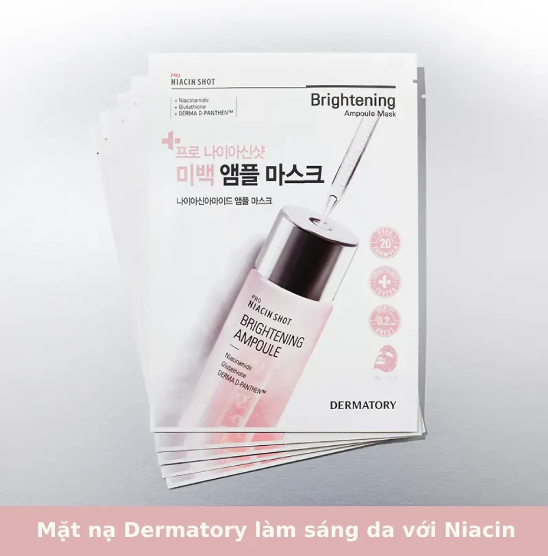 [Mua 7 tặng 5] Mặt Nạ Làm Sáng Da Dermatory Pro Niacin Shot Brightening Ampoule Mask