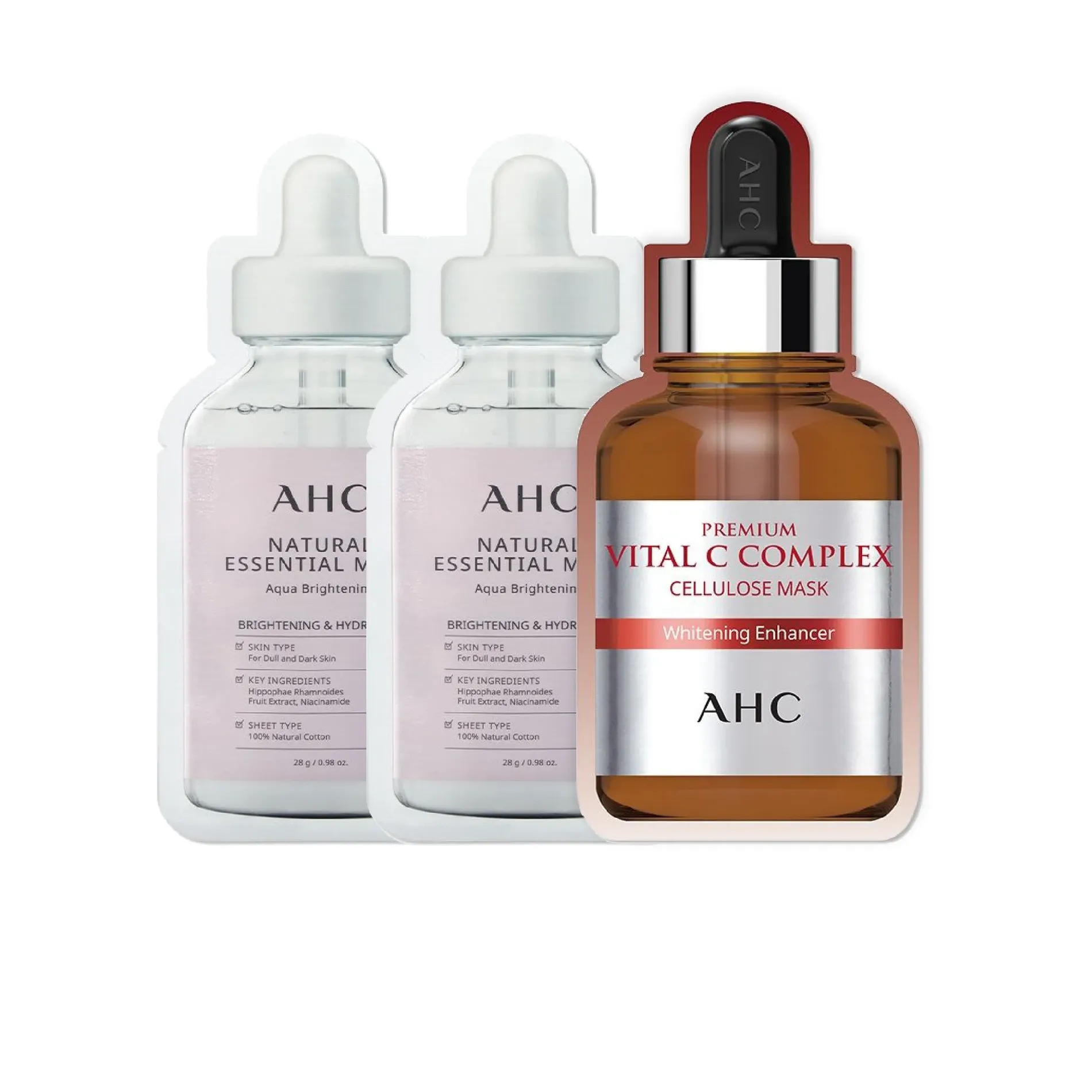 Combo 3 Mặt Nạ Dưỡng Sáng Da AHC Mask (1 vital C + 2 Aqua Brightening)