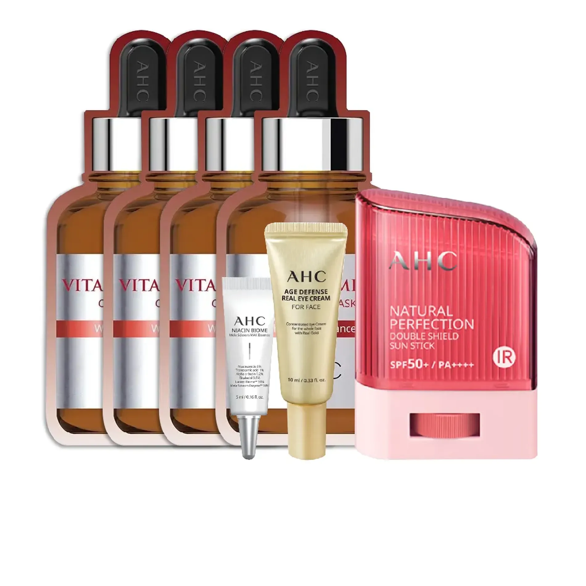 Combo Kem Chống Nắng Dạng Thỏi AHC Double Shield Sun Stick 14G (kèm 1 Tinh chất AHC 5ml, 1 Kem ...