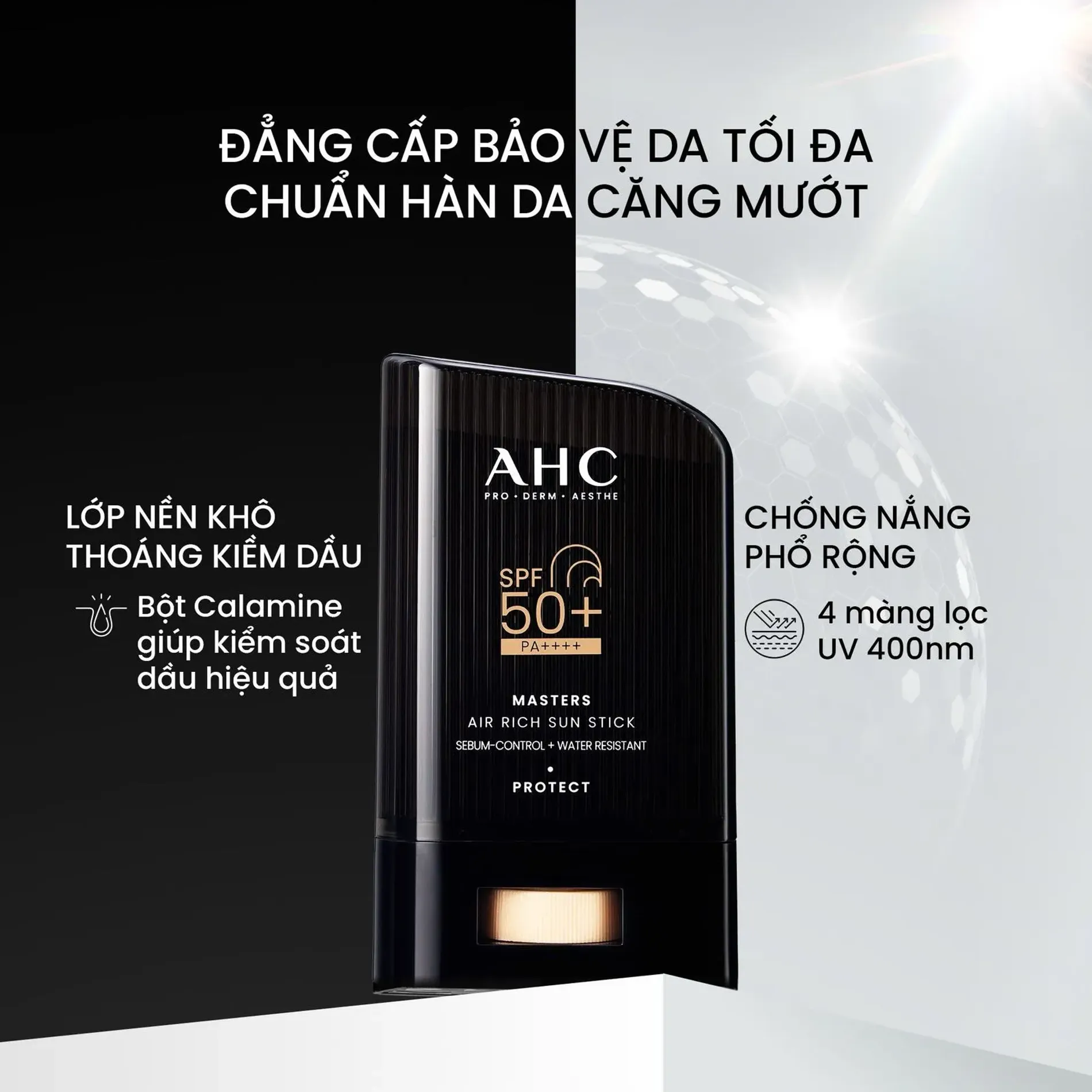 Sáp Chống Nắng Phổ Rộng Kiềm Dầu Suốt 24H AHC Masters Air Rich Sun Stick 22g