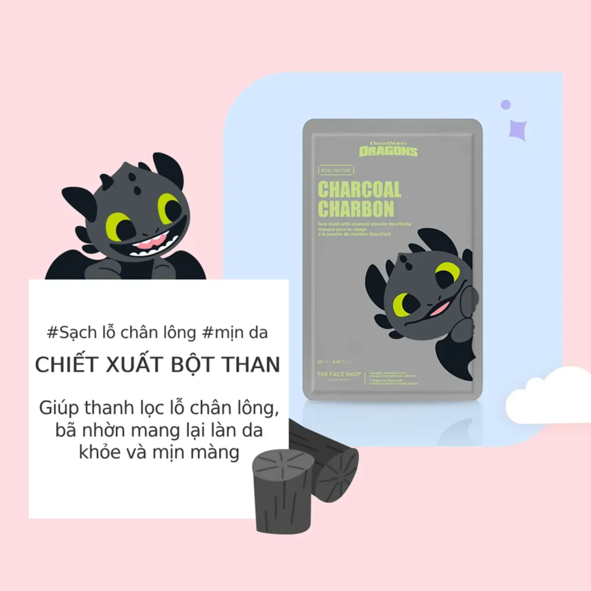 Combo 5 Mặt Nạ Chiết Xuất Bột Than Tre Real Nature Charcoal Face Mask ...