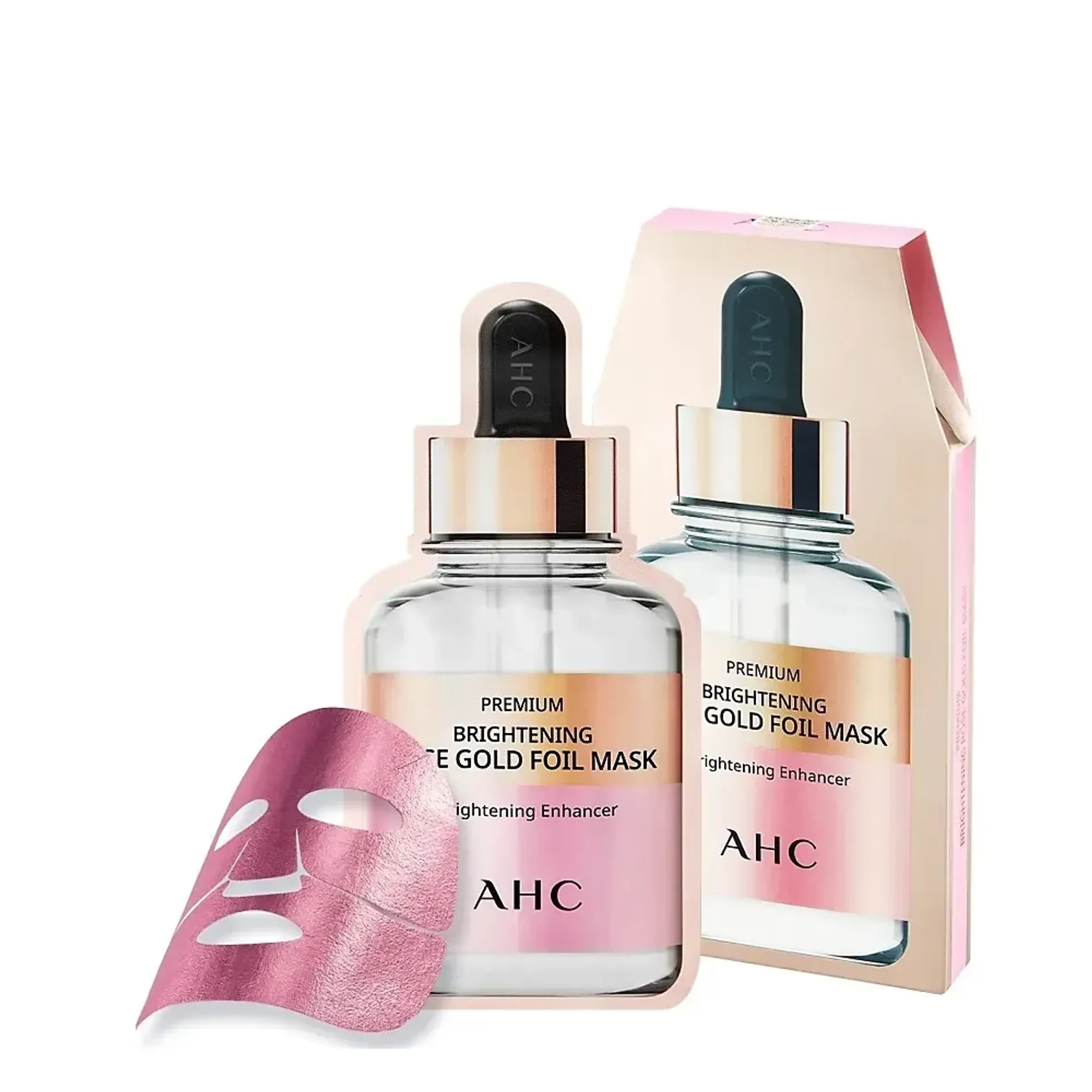 Set 3 Mặt Nạ Vàng AHC Dưỡng Sáng Da Premium Brightening Rose Gold Foil