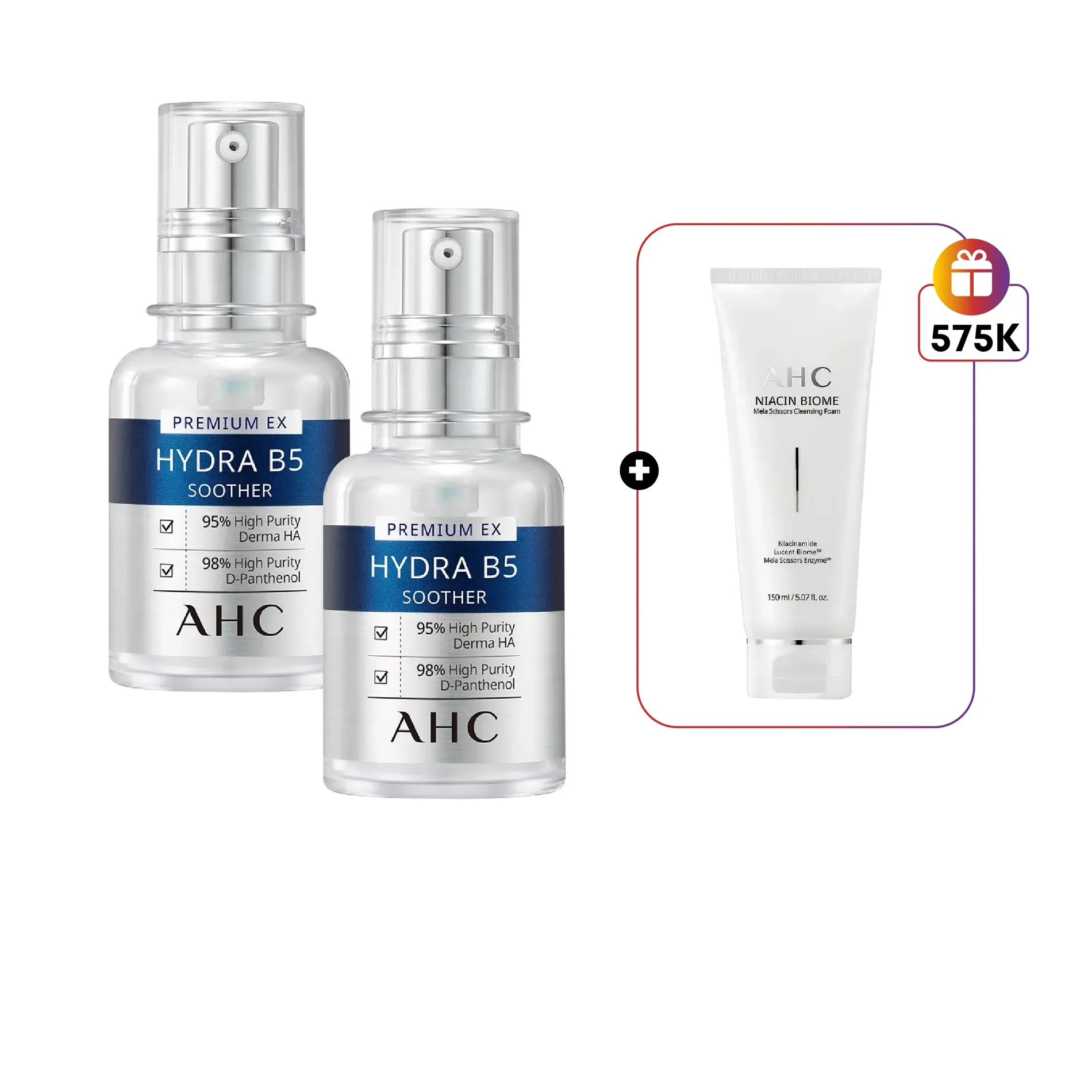 Set 2 Tinh Chất Cấp Nước, Làm Dịu Da AHC Premium Ex Hydra B5 Soother 30Ml