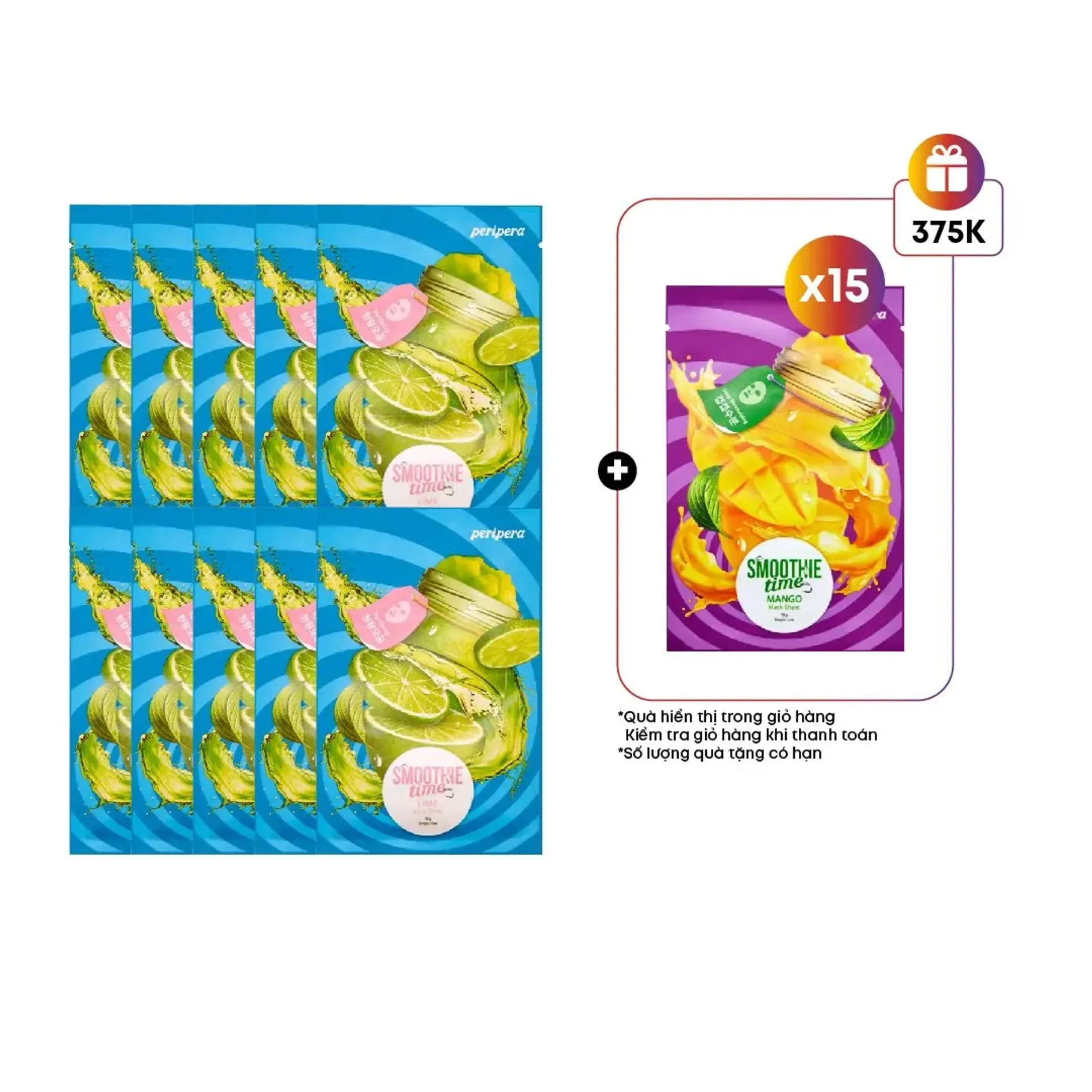Set 10 Mặt Nạ Dưỡng Da Từ Trái Cây Peripera Smoothie Time Mask Sheet #1 ...