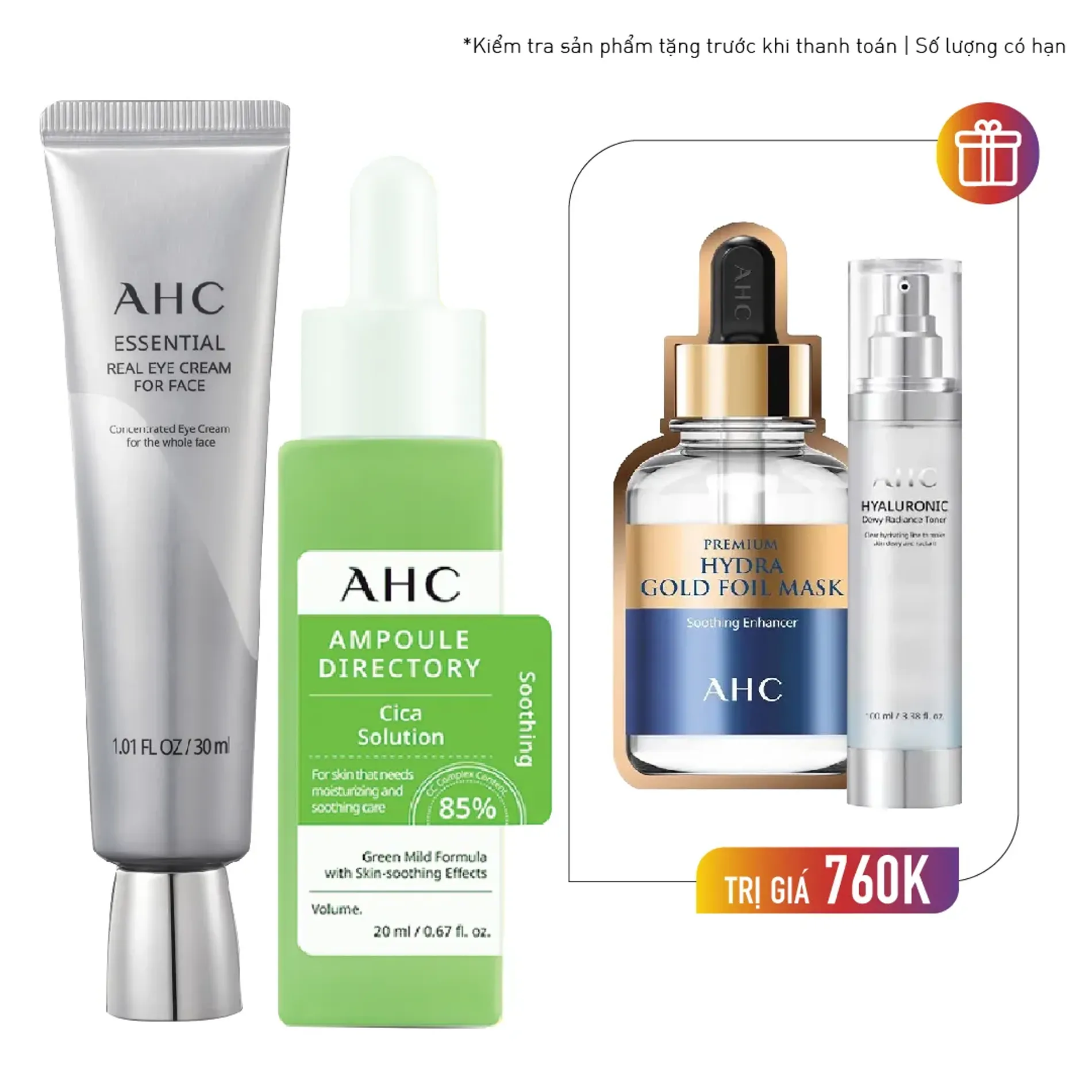 Combo Kem Dưỡng Mắt Trẻ Hóa Da Ahc Essential Eye Cream 30Ml & Tinh Chất Làm Dịu Da Ahc Directory ...