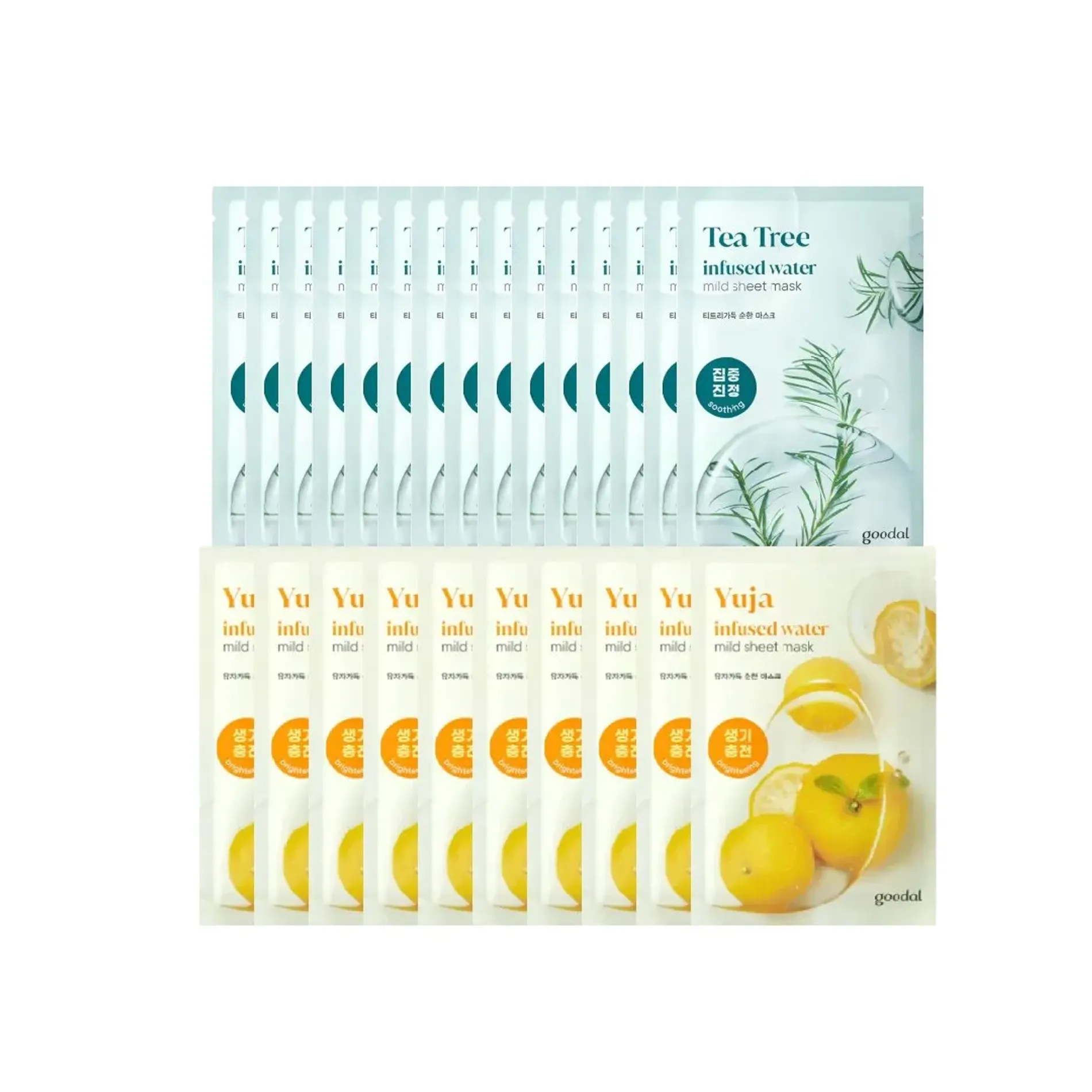 [10 Yuja + 15 Tea Tree] Combo 25 Mặt Nạ Giấy Làm Dịu & Sáng Da Goodal ...
