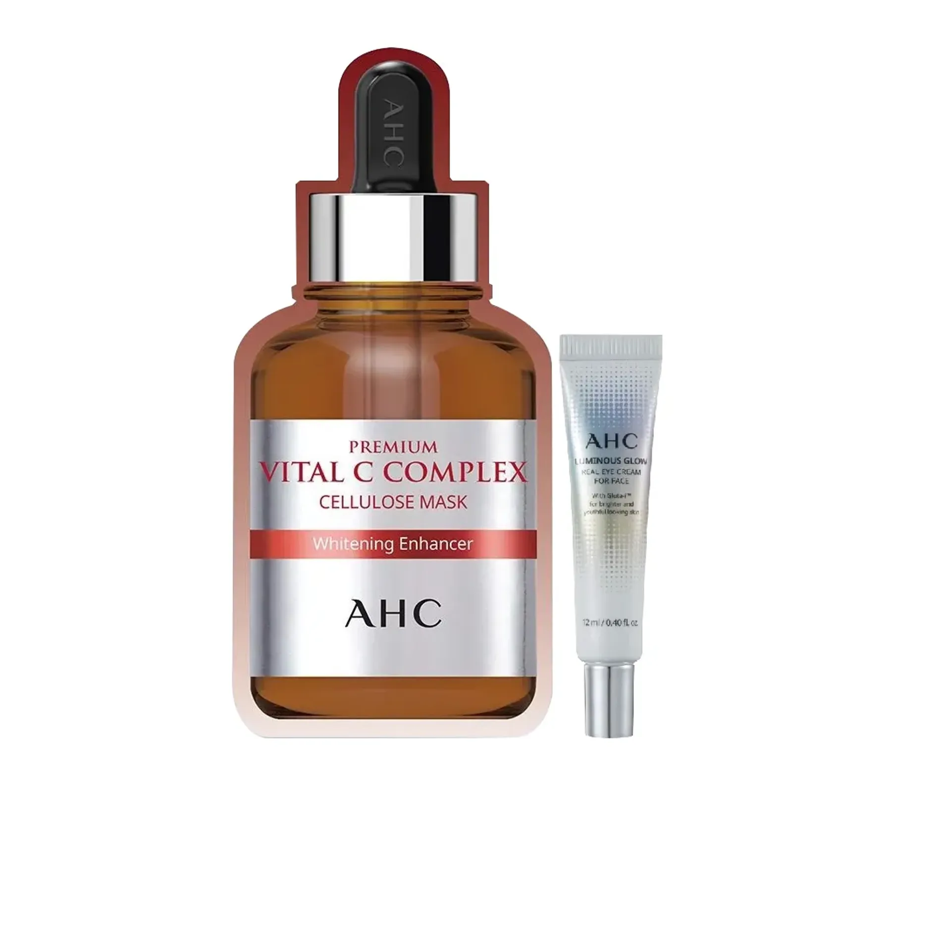 Combo Kem Dưỡng Sáng Vùng Da Mắt AHC Luminous 12ml & 1 Mặt Nạ AHC Vital C