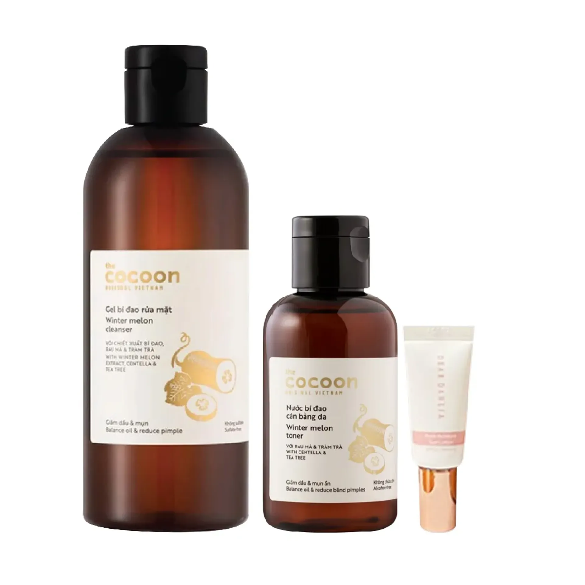 Combo Làm Sạch Cocoon (1 gel rửa mặt 310ml, 1 toner 140ml) & Kem Chống ...