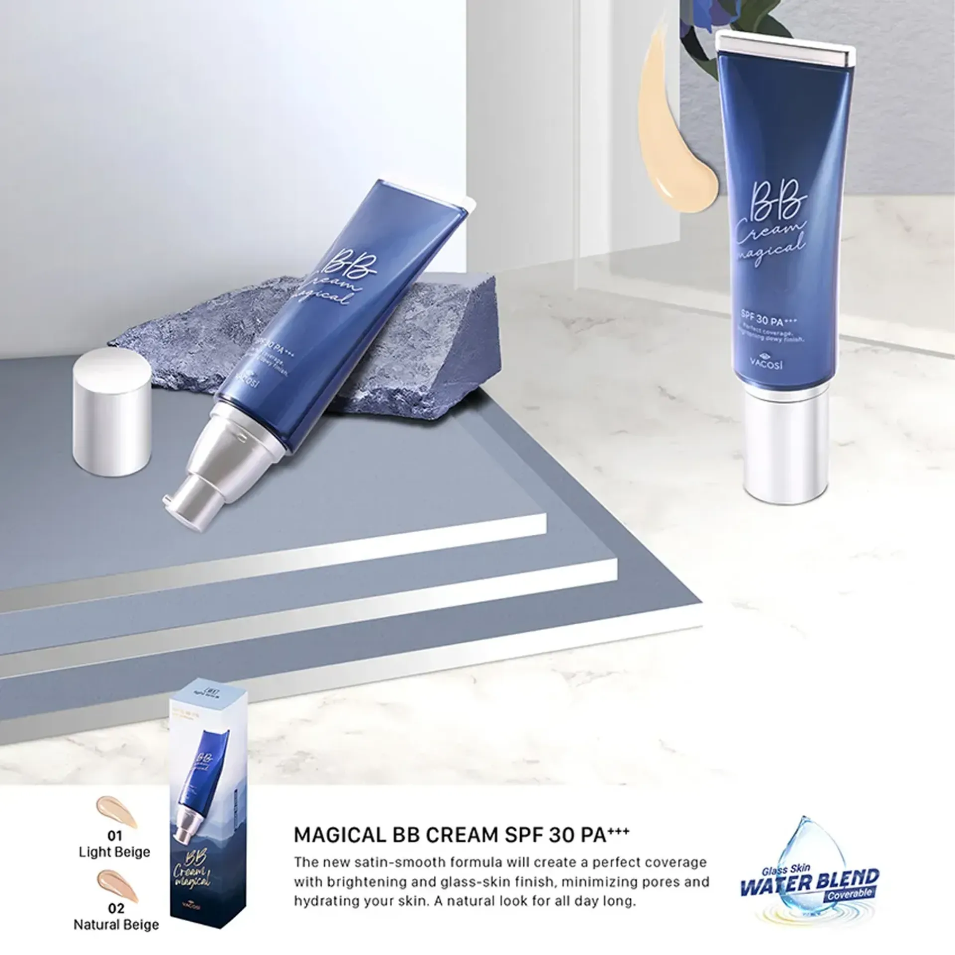 Kem Nền Trang Điểm Vacosi Natural Studio Magical Bb Cream 45Ml