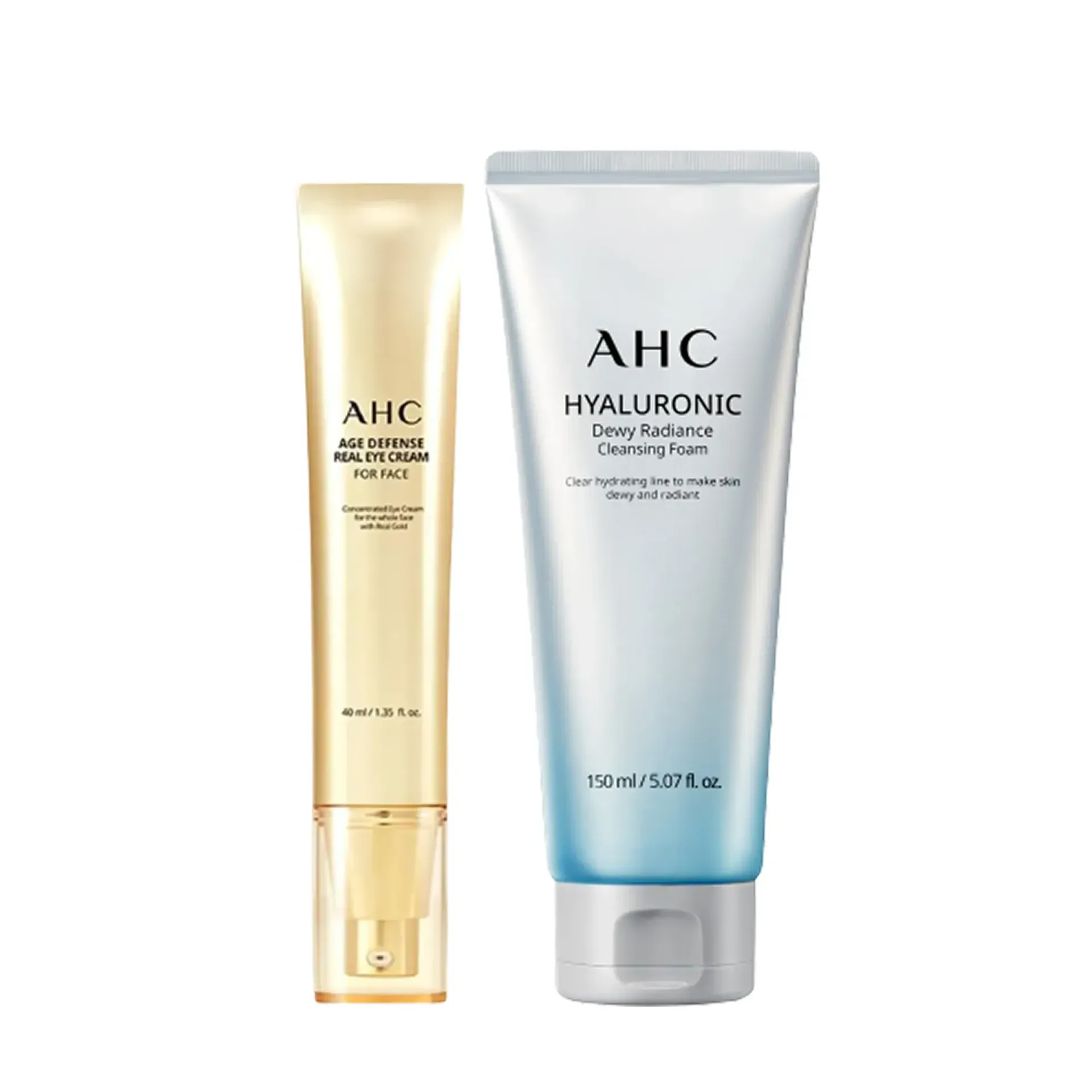 Combo Kem Dưỡng Mắt Ahc Age Defense 40Ml & Sữa Rửa Mặt Ahc Hyaluronic Dewy 150Ml