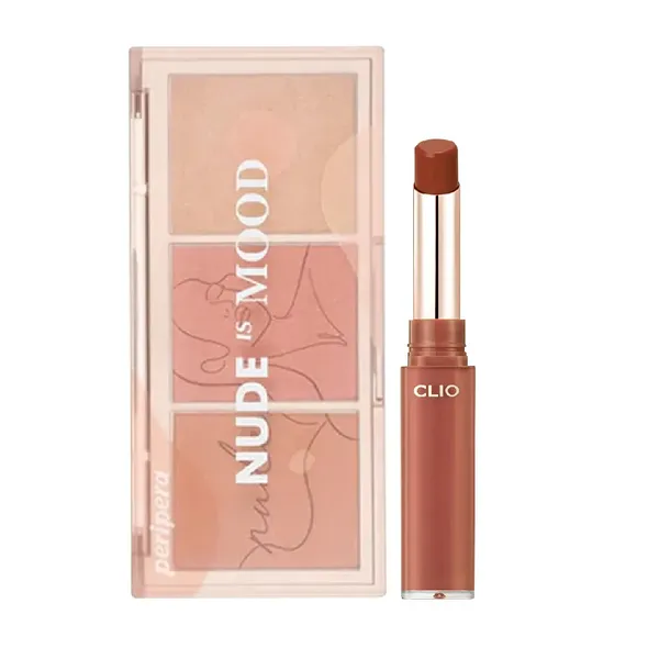Phấn Má Peripera All Take Mood 11.4G (01 Nude Is Mood) & Son Thỏi Clio Melting Sheer Lips 2G (07 ...