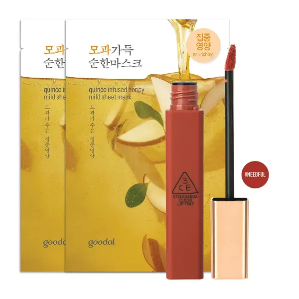 Combo Son Kem Lì 3Ce Cloud Lip Tint 4G #Needful & 2 Mặt Nạ Goodal ...