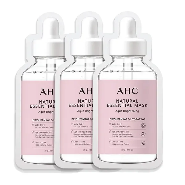 (Gift) Set 03 Mặt Nạ Giấy Làm Sáng Da Ahc Natural Essential Mask Aqua ...