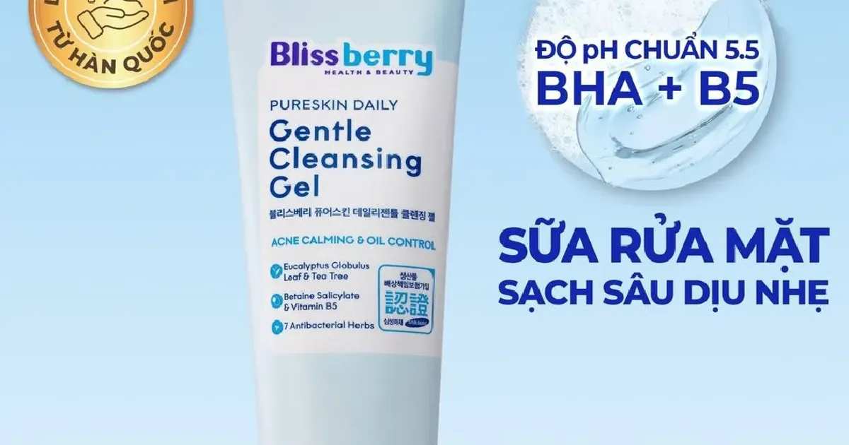 Sữa Rửa Mặt Hằng Ngày Blissberry Daily Gentle Cleansing Gel 100ml