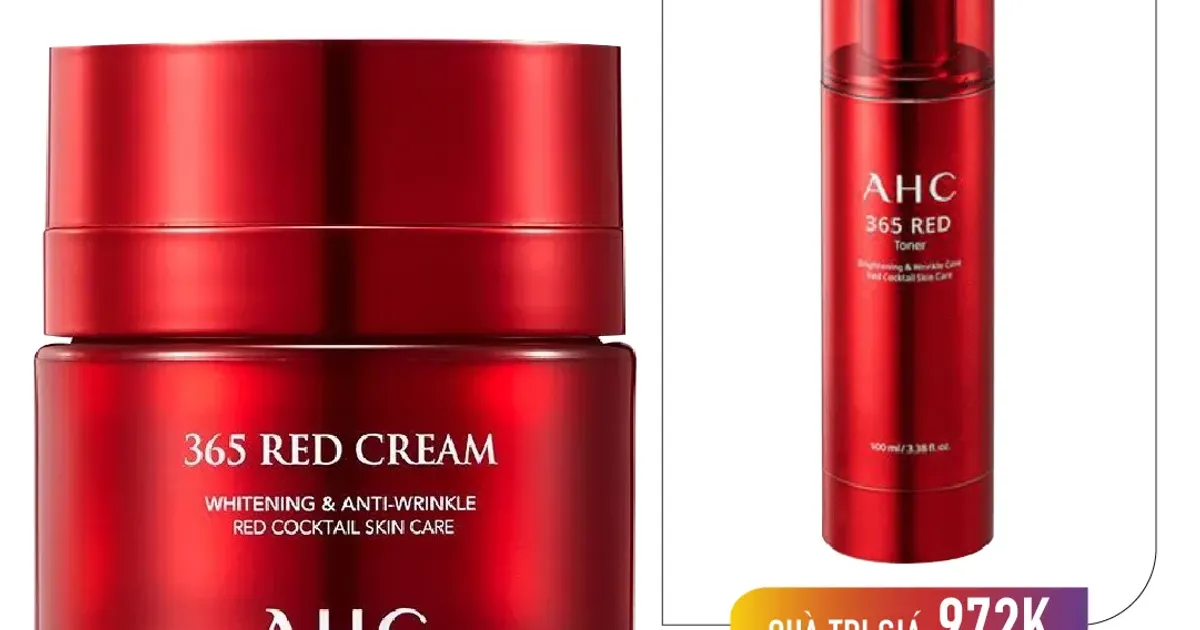 Combo Kem Dưỡng AHC 365 Red 50ml & Nước Cân Bằng AHC 365 Red (date 01/08/2023)