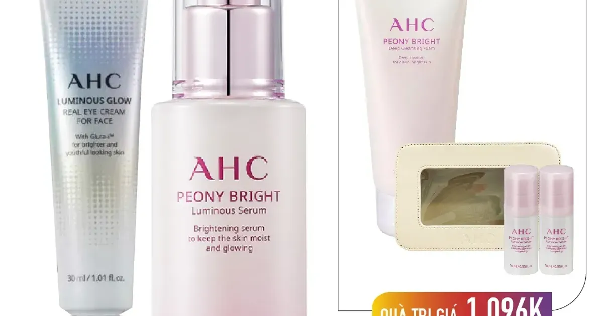 Combo 01 Kem Dưỡng Vùng Da Mắt Ahc Luminous Glow 30Ml & 01 Tinh Chất Ahc Peony Bright 40Ml