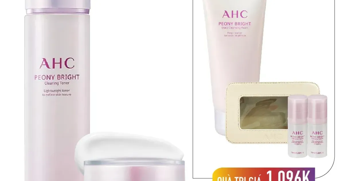 Combo Dưỡng Da Ahc Peony Bright (1 Kem Dưỡng Nâng Tông Da 50Ml + Nước Cân Bằng 150Ml)