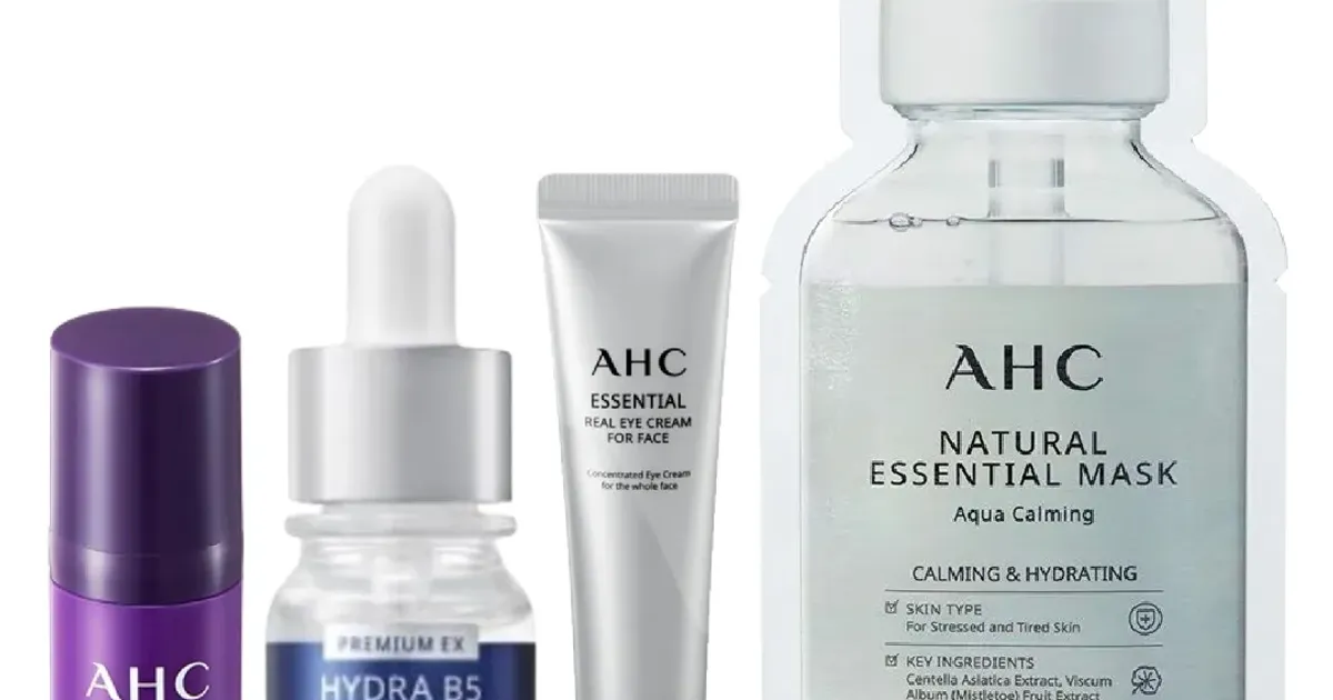 Combo Cấp Nước AHC (1 tinh chất soother 10ml, 1 tinh chất Youth 10ml, 1 kem mắt 10ml, 1 mặt nạ giấy)
