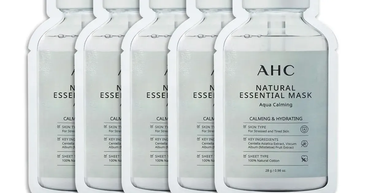Set 5 Mặt Nạ Giấy Làm Dịu Da AHC Natural Essential Mask Aqua Calming 28G