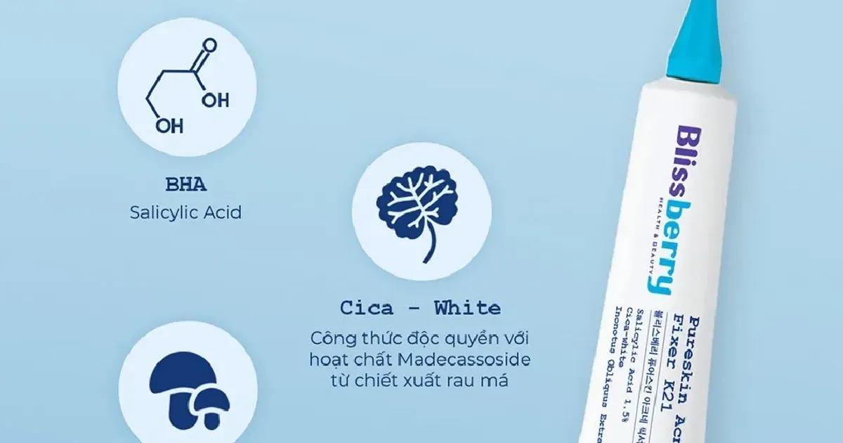 Gel Giảm Mụn Blissberry Pureskin Acne Fixer K21 15ml