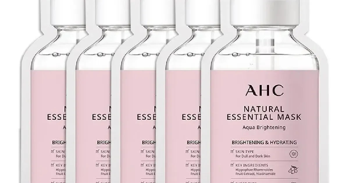 (Gift) 5 Mặt Nạ Sáng Da AHC Natural Essential Mask Aqua Brightening 28G