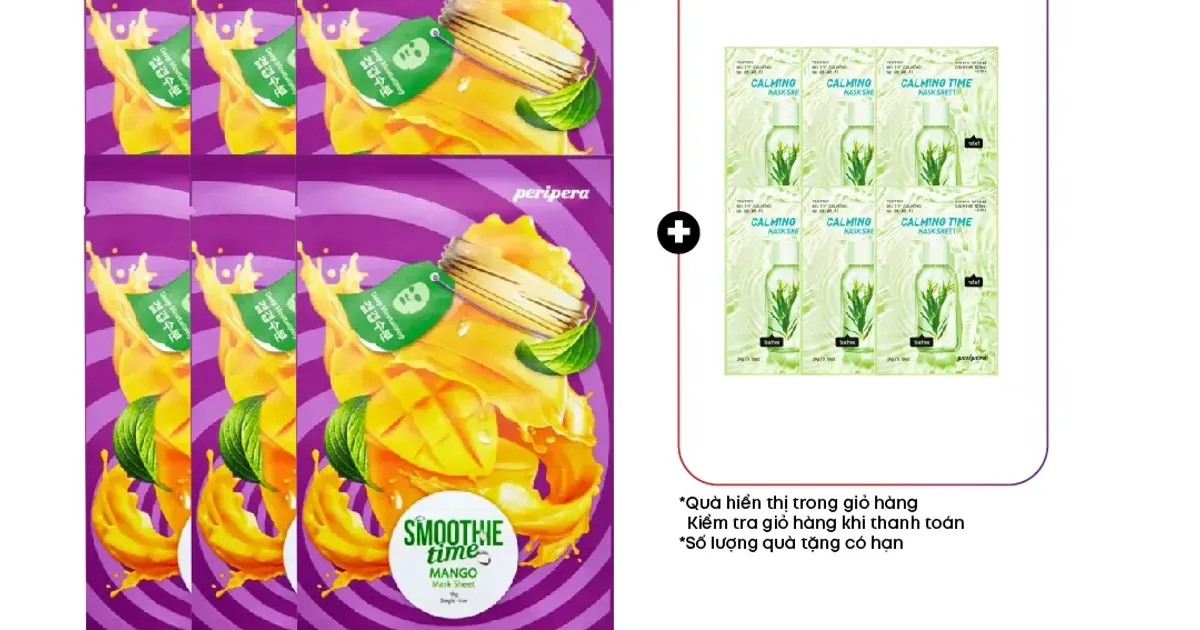 Set 6 Mặt Nạ Dưỡng Da Từ Trái Cây Peripera Smoothie Time Mask Sheet #4 ...