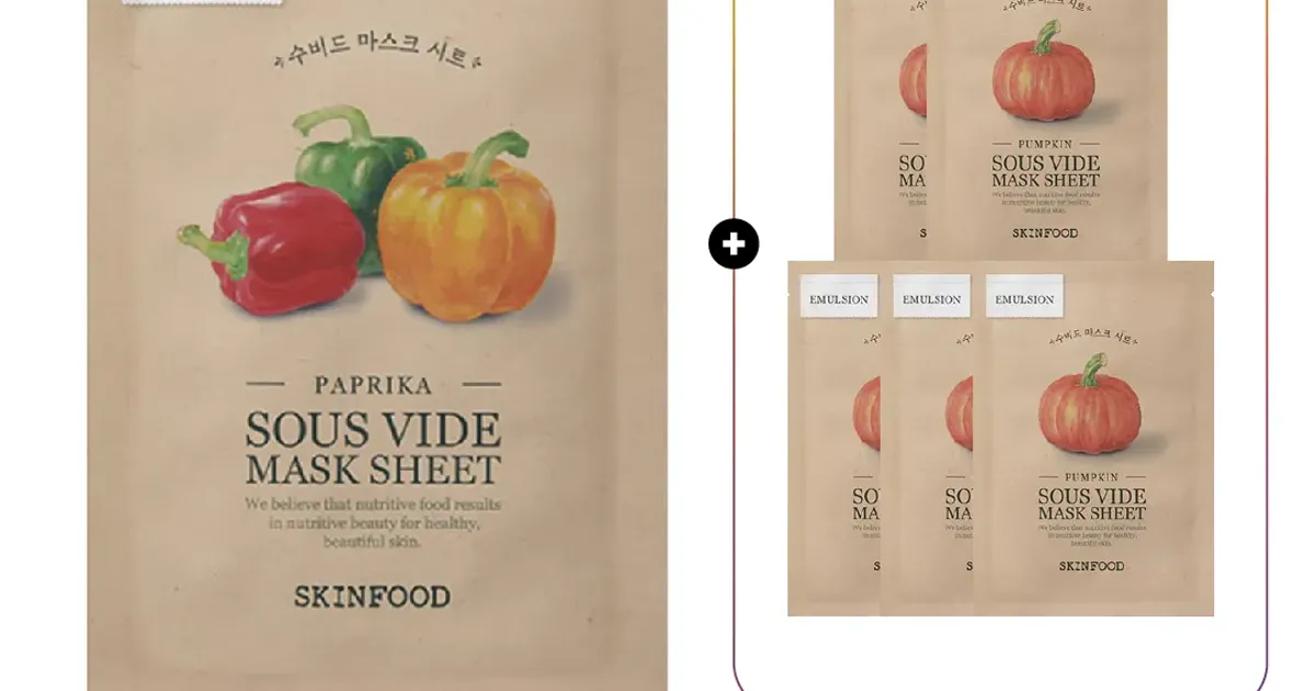 Combo 15 Mặt Nạ Giấy Rau Củ Skinfood Sous Vide Mask Sheet (10 Paprika ...