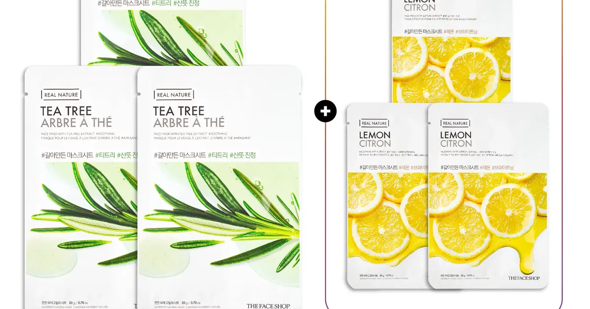 Set 3 Mặt Nạ Giấy THE FACE SHOP Thanh Lọc Da Real Nature Tea Tree Face Mask